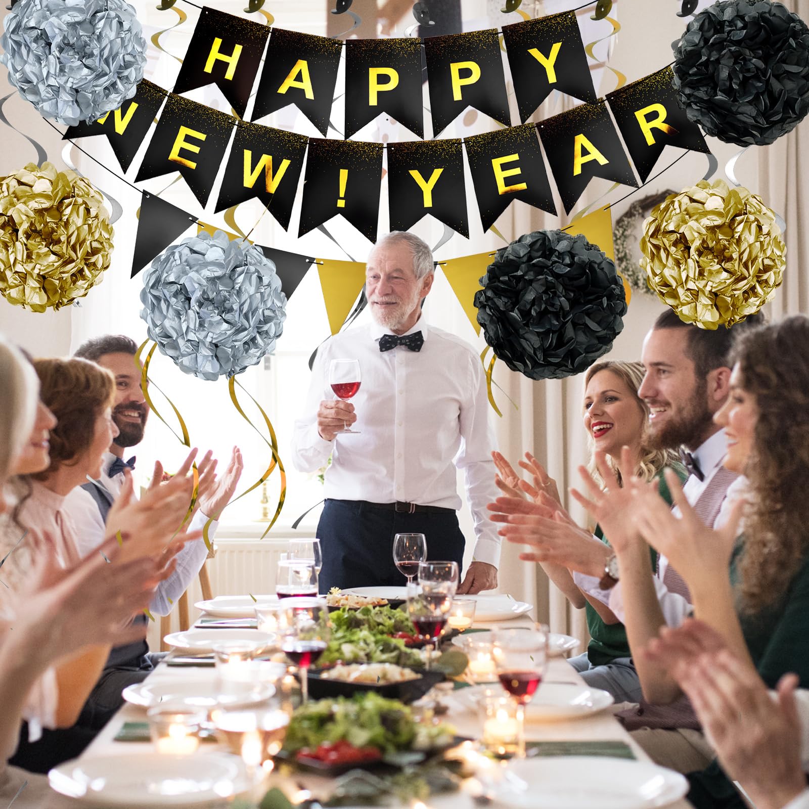 Snapklik.com : RUBFAC Happy New Years Eve Party Supplies 2024, Happy ...