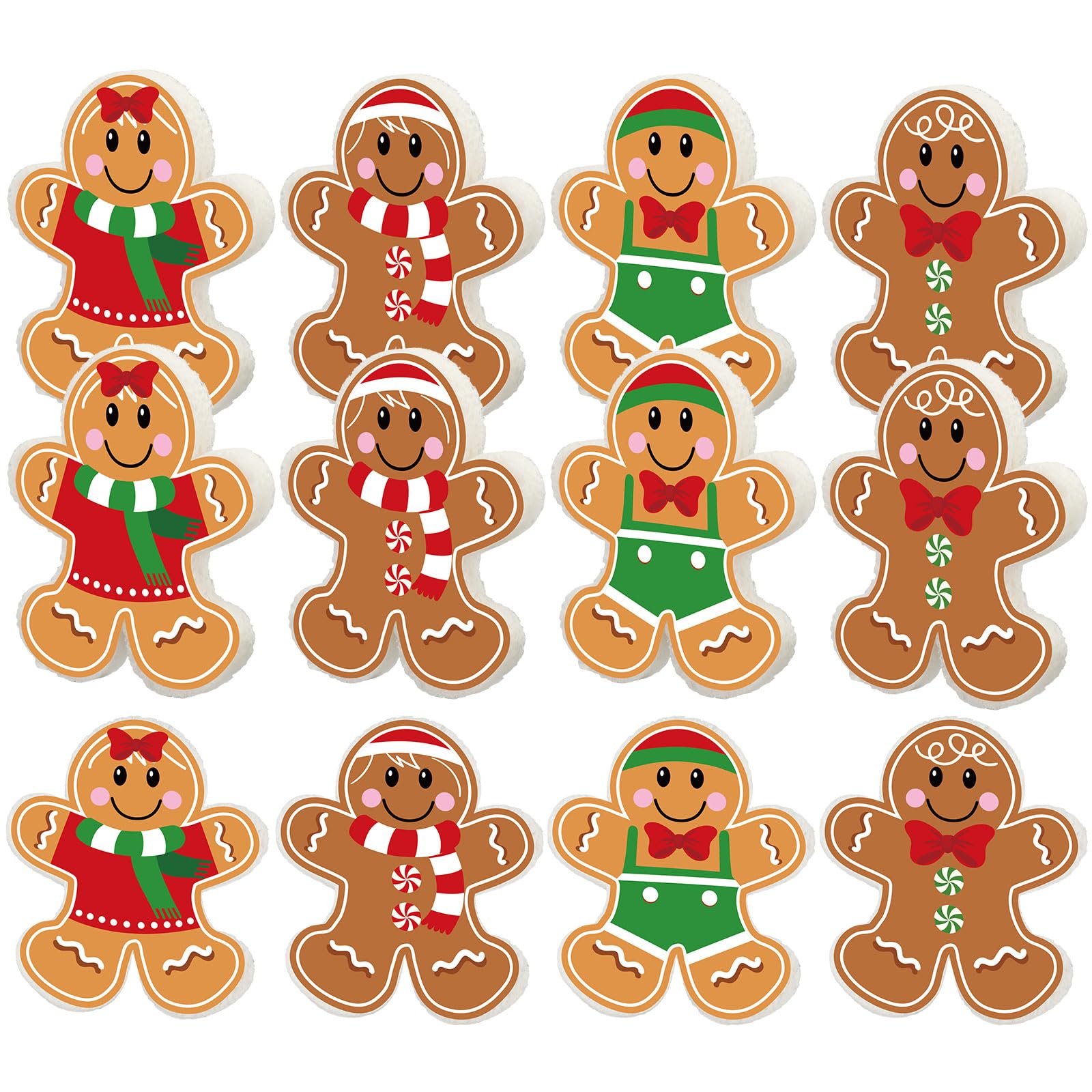 Amazon.com: JarThenaAMCS 12 Pack Christmas Kitchen Sponges Gingerbread ...