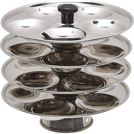 Amazon.com: Tabakh Stainless Steel 4-Rack Idli Stand, Makes 16 Idlis ...