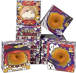 Amazon.com: Bakepacker Halloween Bakery Boxes with Window 4x4x2.5 ...