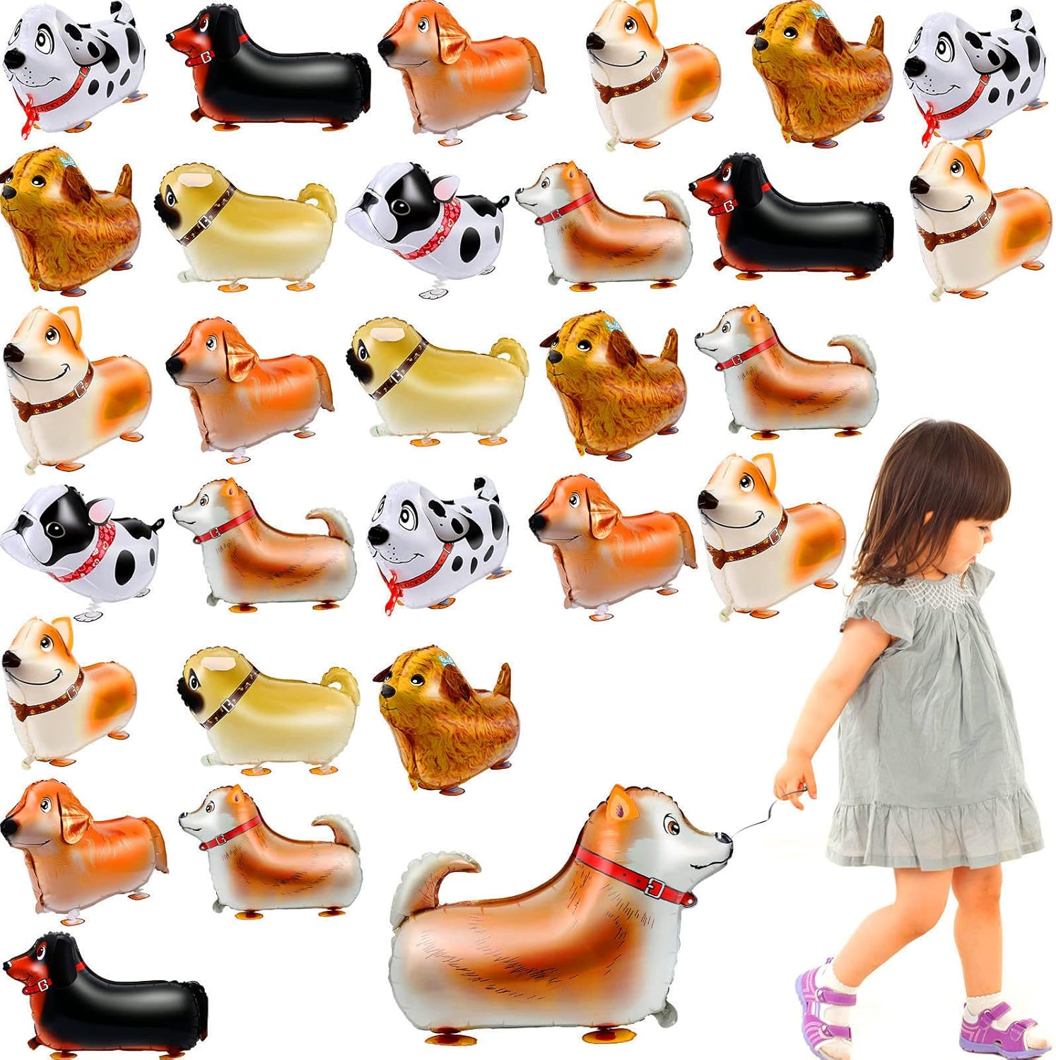 Amazon.com: 40 Pcs Walking Animal Balloons Pet Dog Balloons for ...