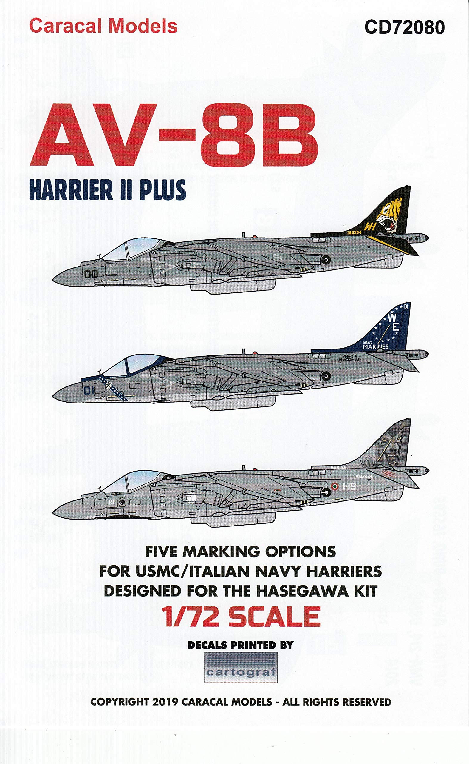 Buy CARCD72080 1:72 Decals - AV-8B Harrier II Plus [WATERSLIDE Decal ...