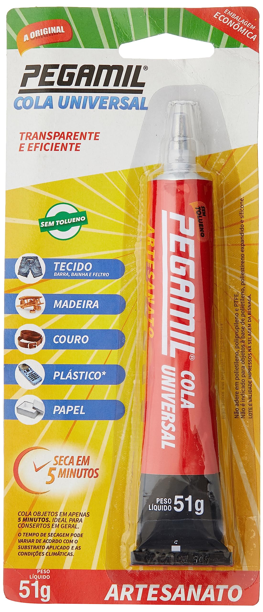 Cola, Pegamil, Para Artesanato, Universal, 51g | Amazon.com.br