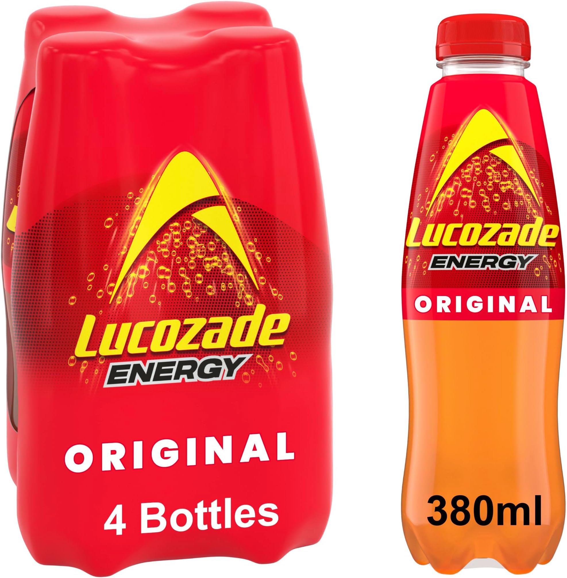 Amazon.com : Lucozade Energy Drink, Original Flavour, Fizzy, 4 Pack ...