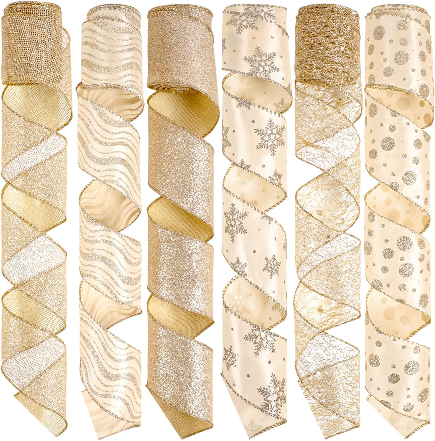 Amazon.com: Traico Christmas Wired Ribbon Assortment 27 Yards (2.5 Inch ...