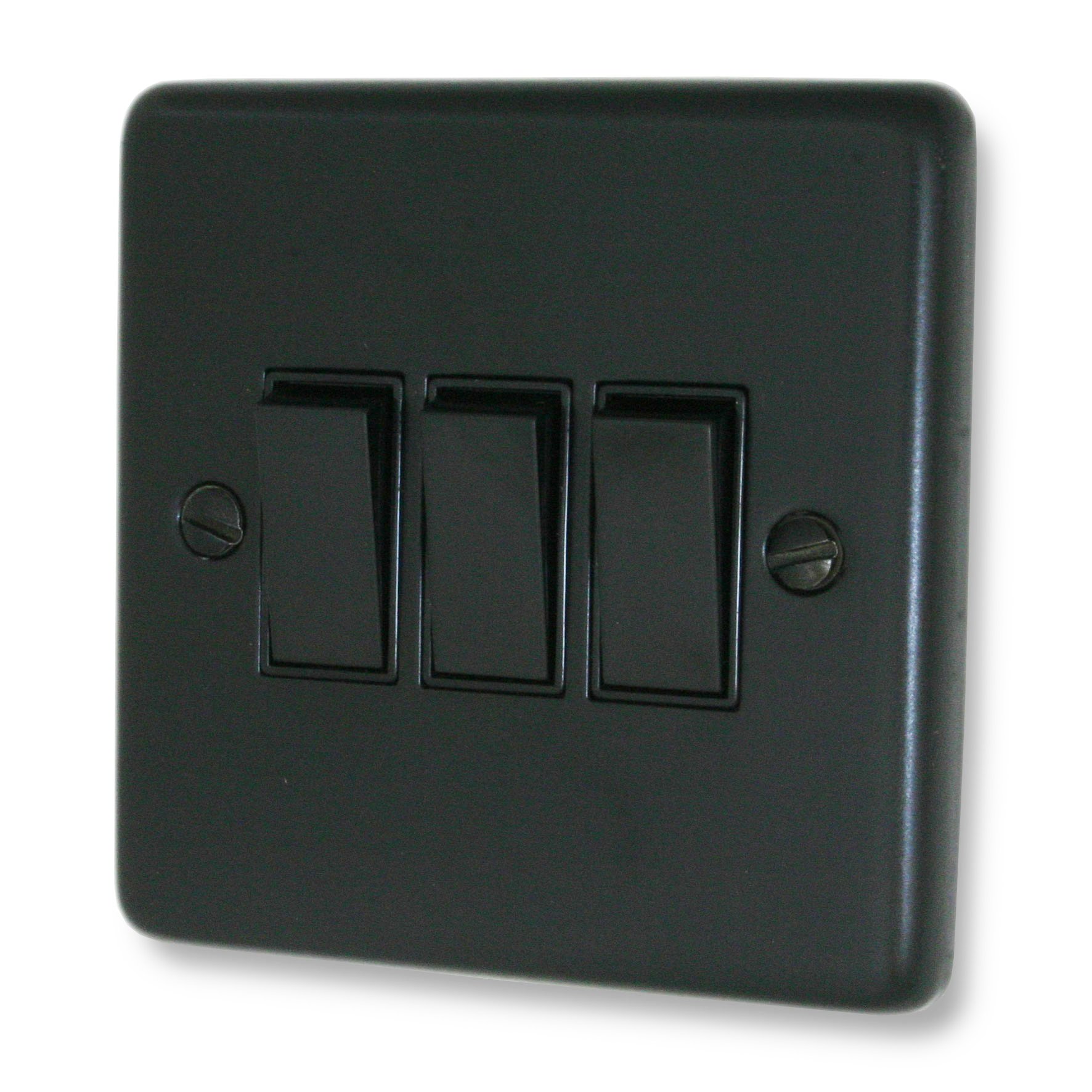 Matt Black Light Switch (3 Gang/Black Switch) - CFB3B : Amazon.co.uk ...