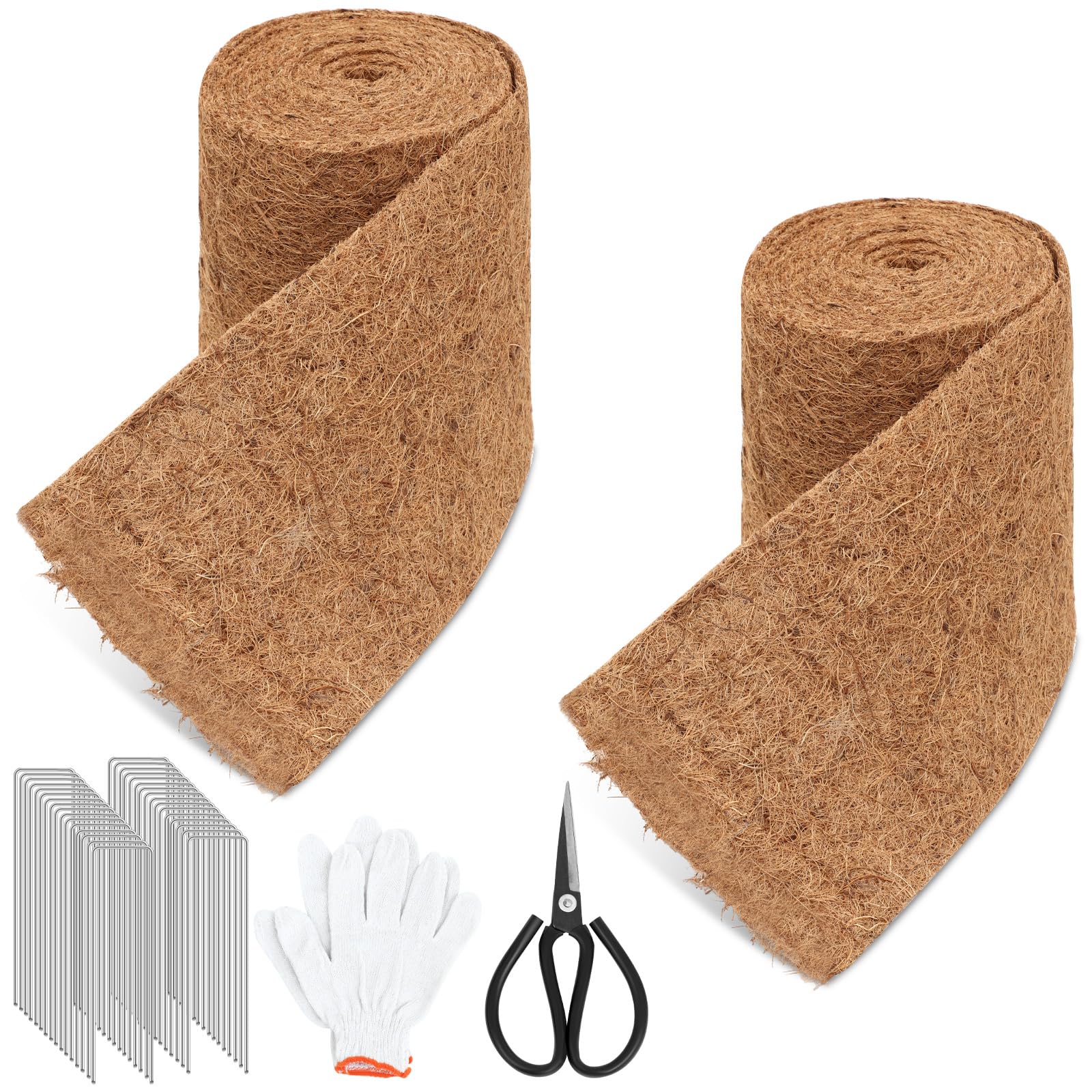 Amazon.com : Timgle 2 Pcs 10 ft x 6.3 Inch Natural Mulch Roll Coconut ...