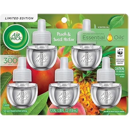 Amazon.com: Air Wick Plug in Scented Oil, 5 Refills, Fresh Peach ...
