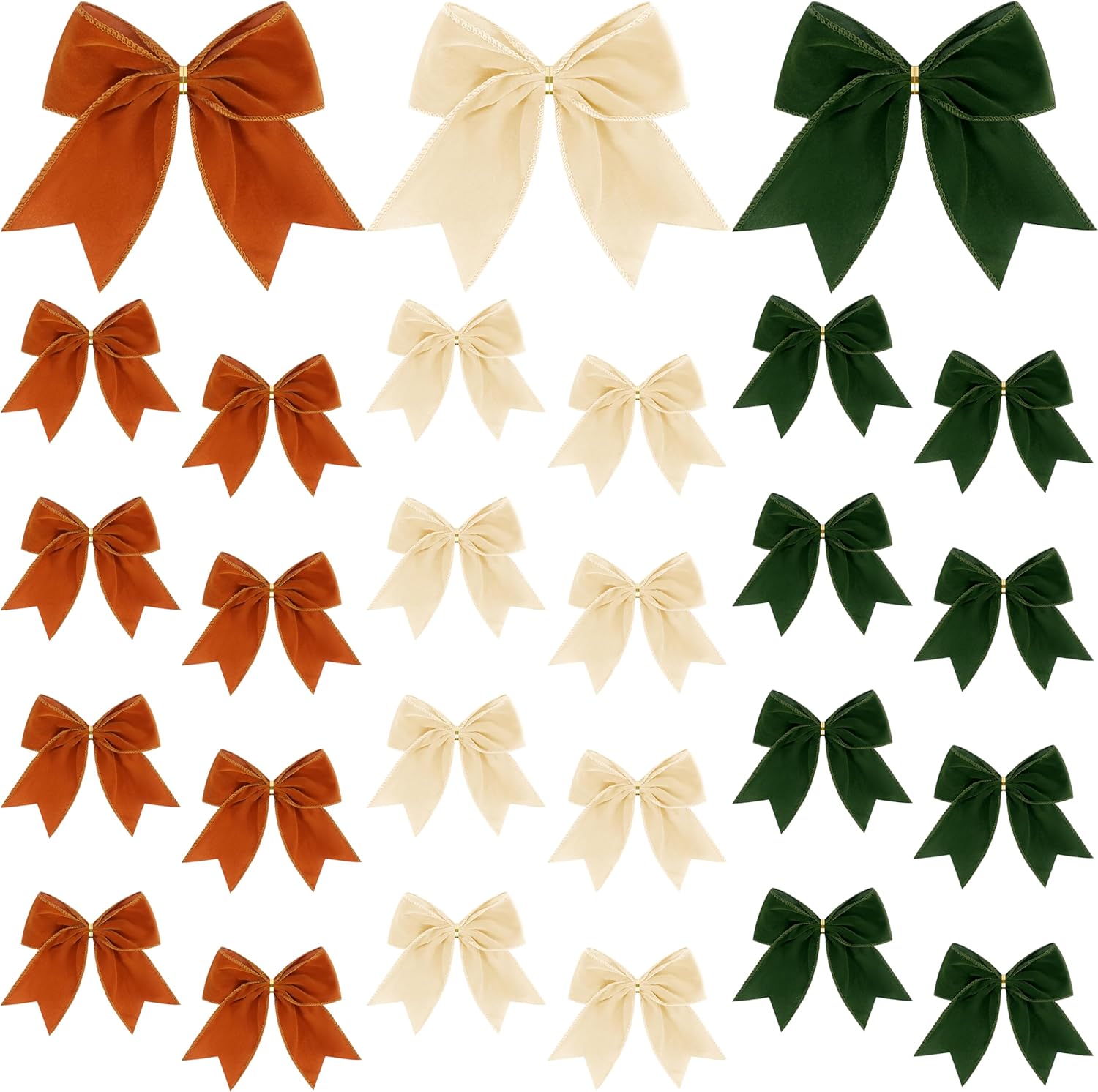 Amazon.com: 24 Pcs Christmas Velvet Bows - Velvet Ornament Bow with ...
