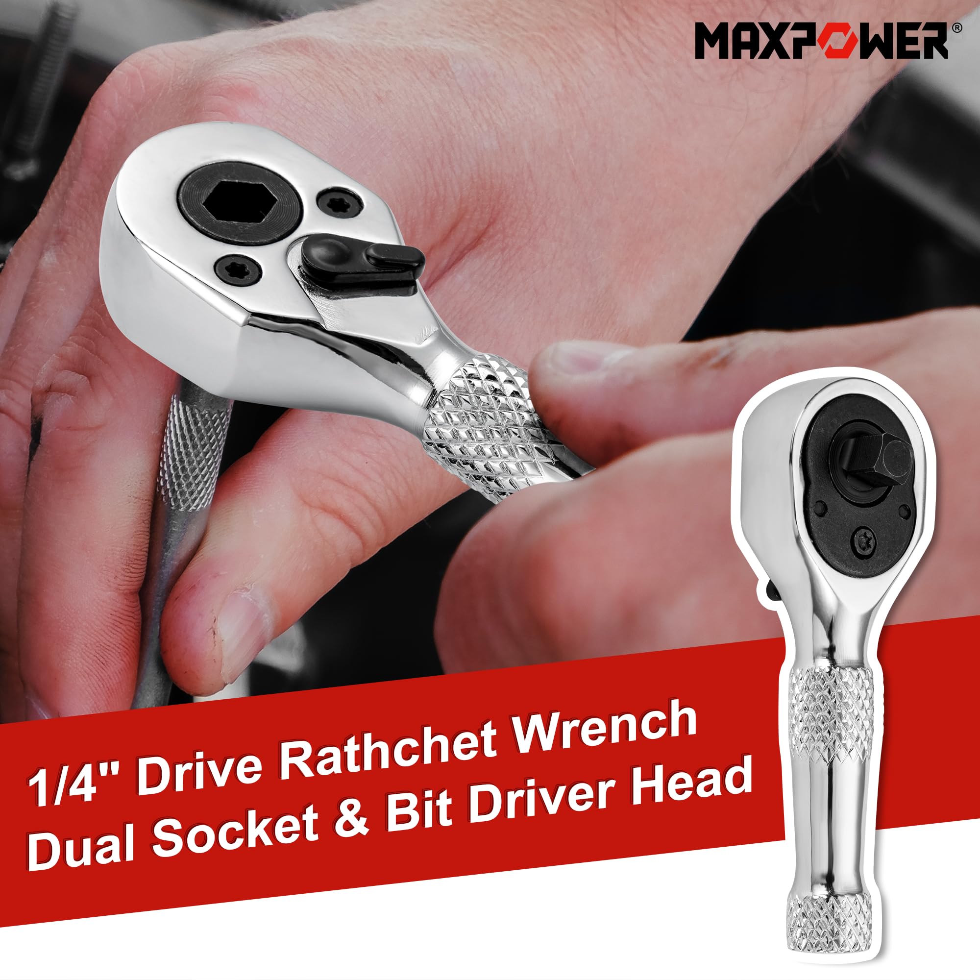 Snapklik.com : Stubby Ratchet, 1/4-Inch Drive Ratchet Wrench, Socket ...