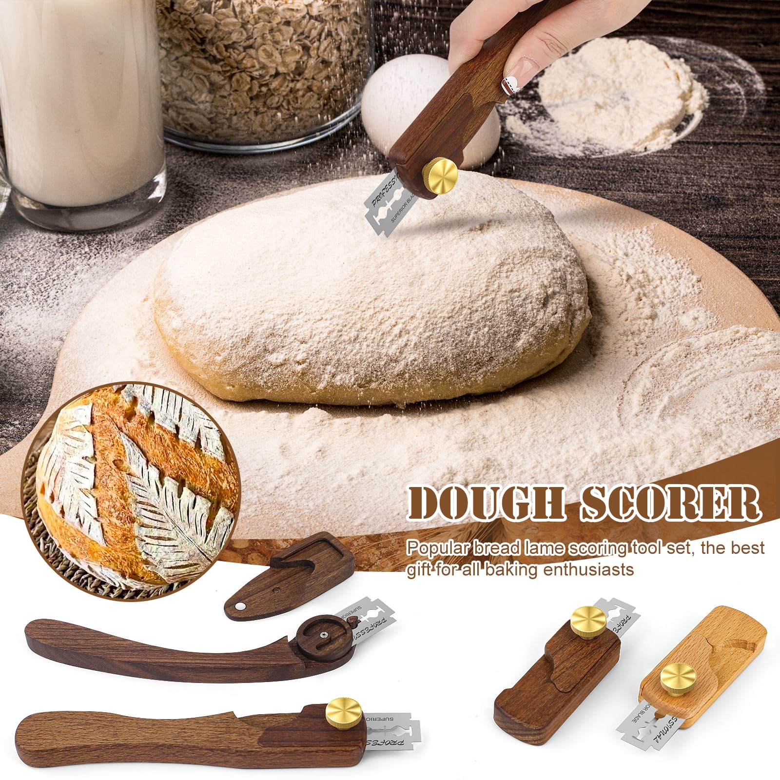 Snapklik.com : HHZPAEK Magnetic Bread Lame Dough Scoring Tool Set,4 ...