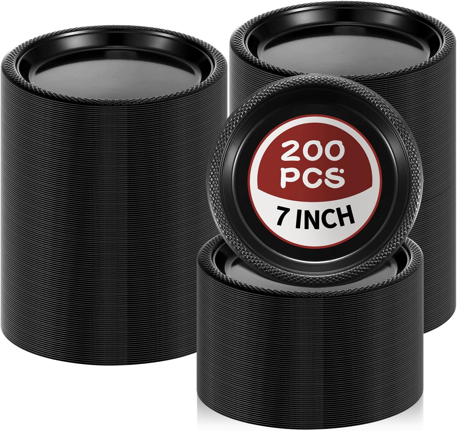 Amazon.com: Vetory 200Pcs Black Plastic Plates,6 Inch Black Disposable ...