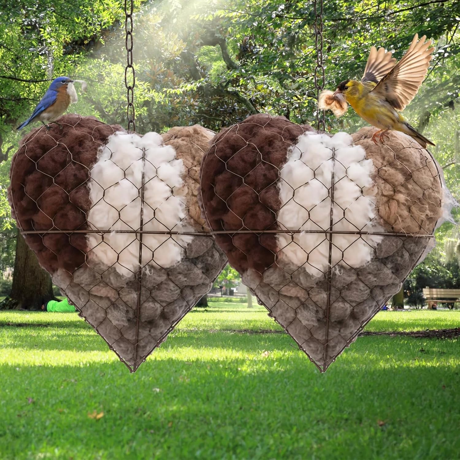Amazon.com: Ruylinare Handmade Alpaca Fiber Bird Nesting Heart ...