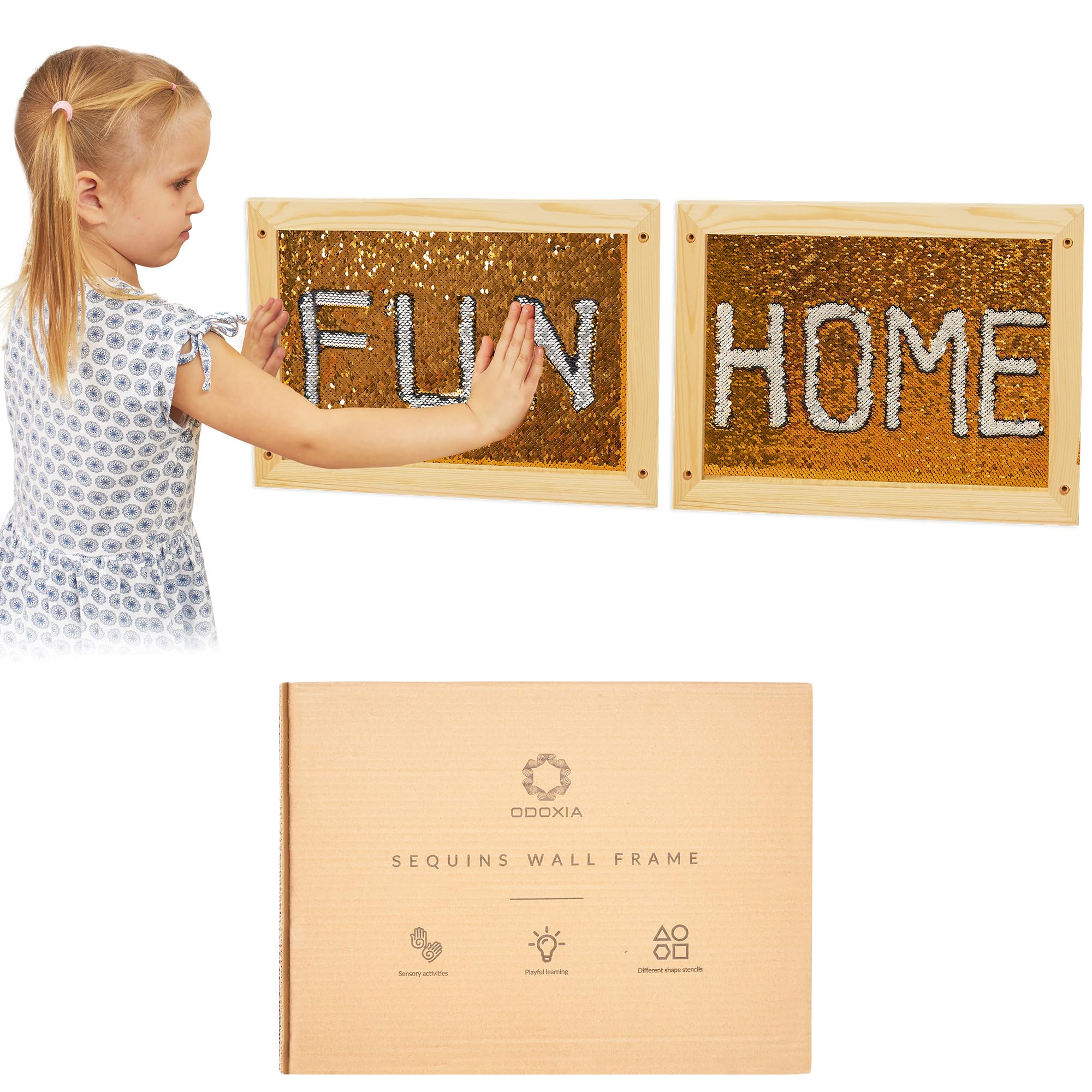 Snapklik.com : Sequins Sensory Wall Frame Reversible Sequins Board For ...
