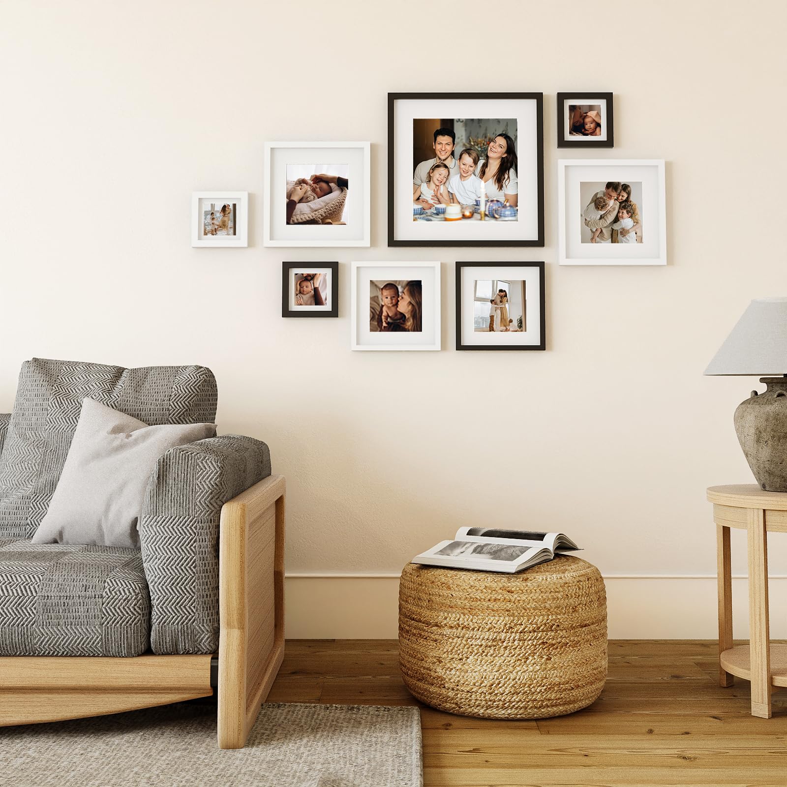 Snapklik.com : KINLINK 16x16 Picture Frame, White Square Solid Wood ...