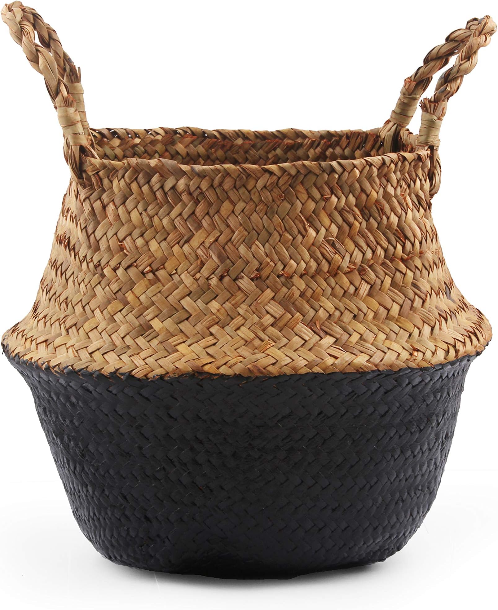 Amazon.com: Boho Handwoven Rattan Storage Basket with Lid, Natural and ...