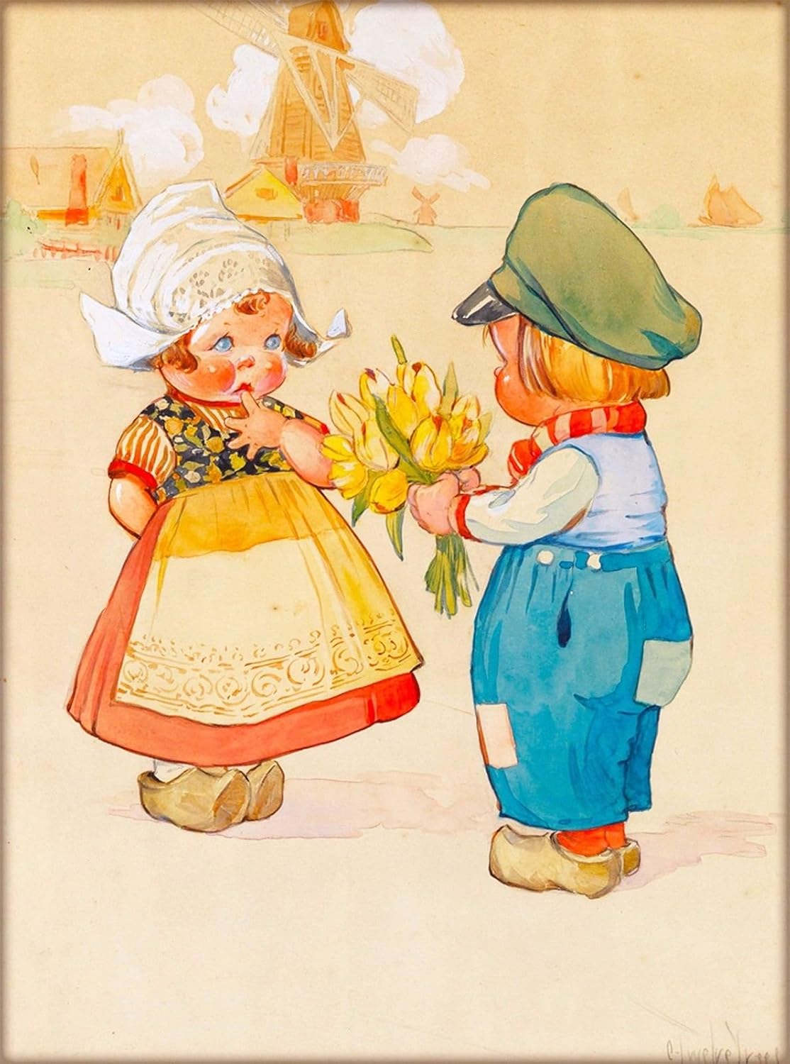 Amazon.com: Magnet Little Dutch Boy & Girl Holland Netherlands Vintage ...