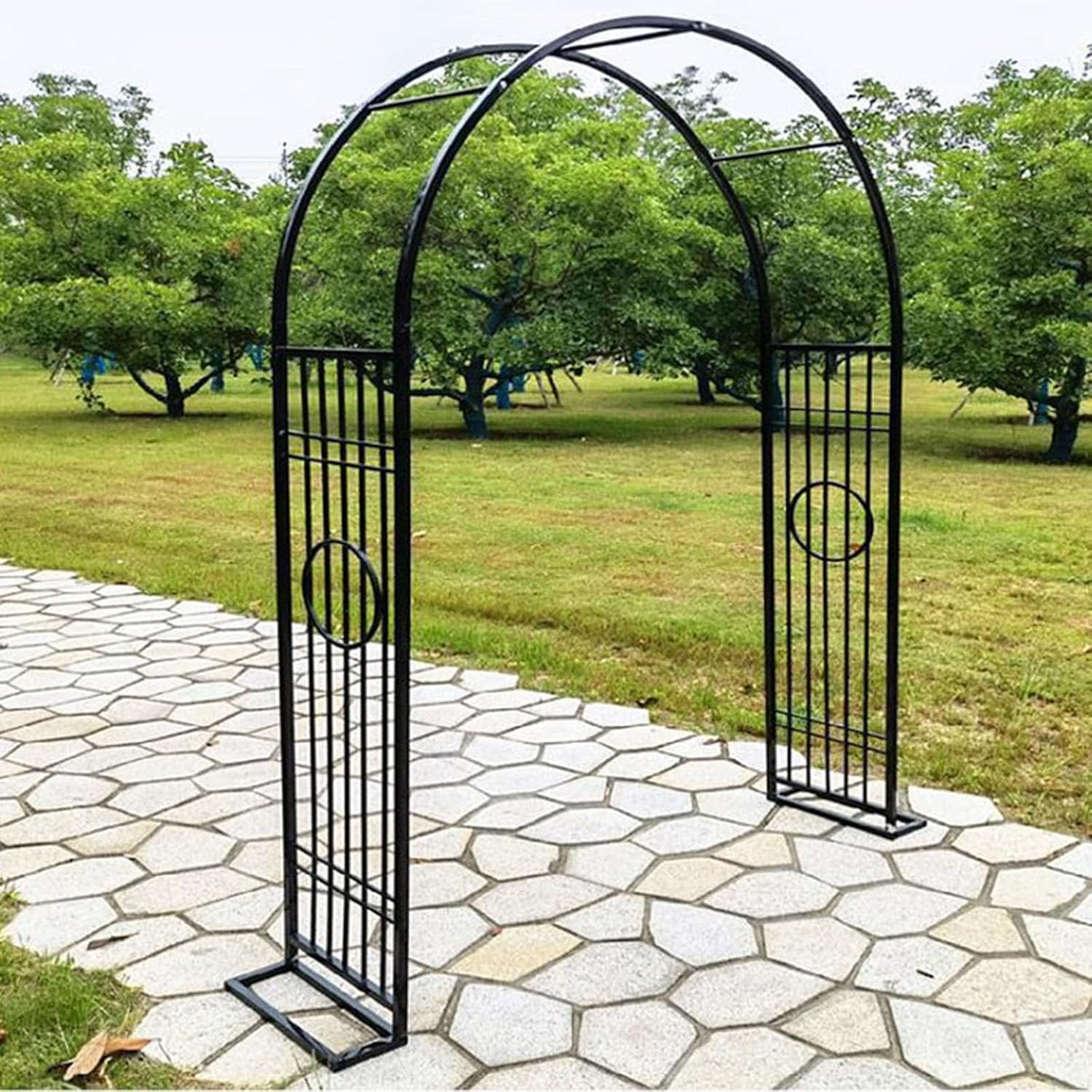 Amazon.com : Large Arch Metal Garden Arbour 5.9Ft Steel Frame Garden ...
