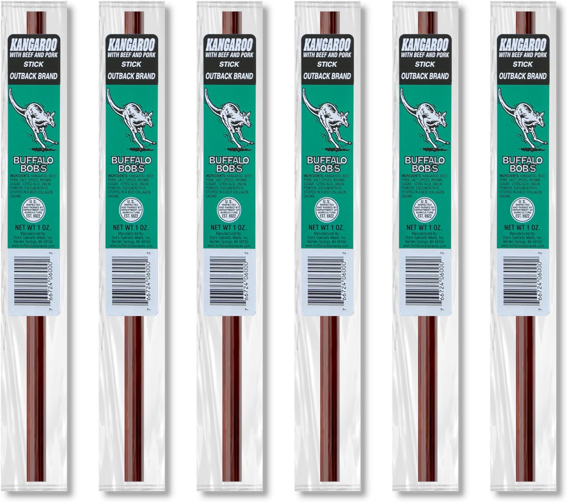 Amazon.com: Buffalo Bob's Meat Sticks (Mixed 6 Pack) - 3 Alligtor Mild ...