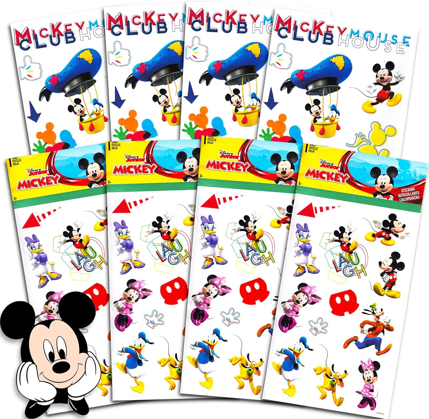 Amazon.com: Disney Mickey Mouse Clubhouse Stickers 8 Pack ~ 200 Disney ...