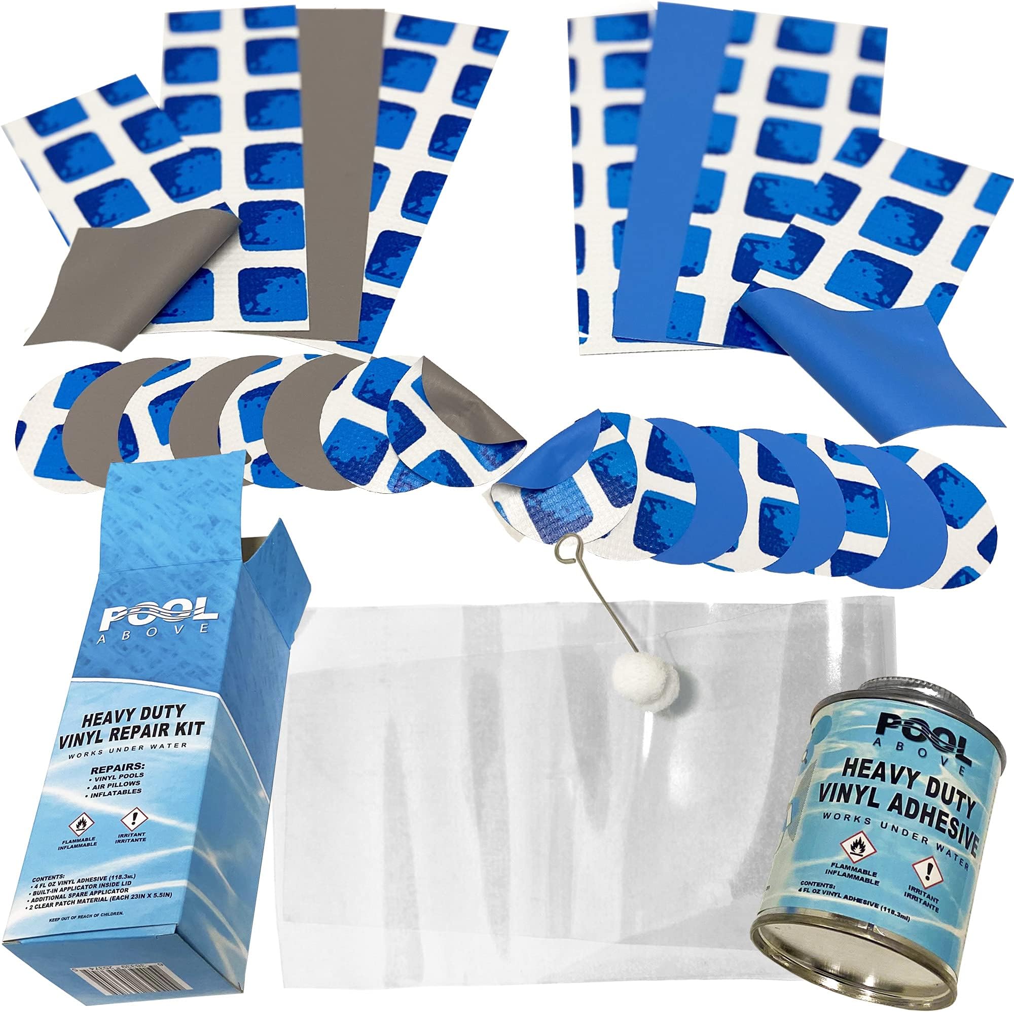 Amazon.com : PRO Vinyl Pool Liner Patch Kit - Repair kit with 2'x2 ...