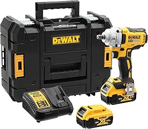 Dewalt XR bürstenloser Akku-Schlagschrauber DCT894P2 (18 Volt, 5Ah, 450 Nm Drehmoment, 1/2 Zoll ...