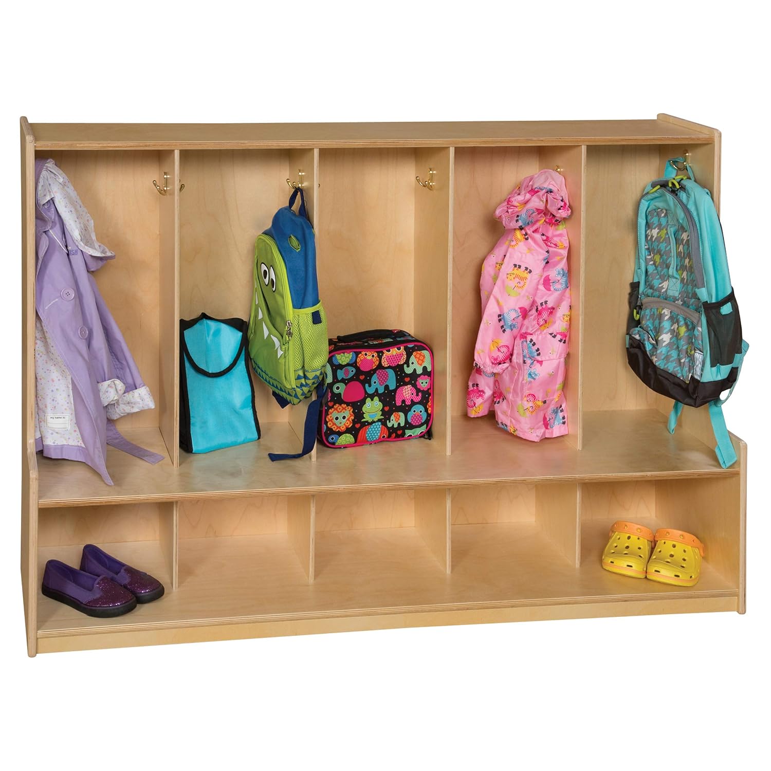 Amazon.com: Wood Designs Tot 5 Section Seat Locker for Classroom ...