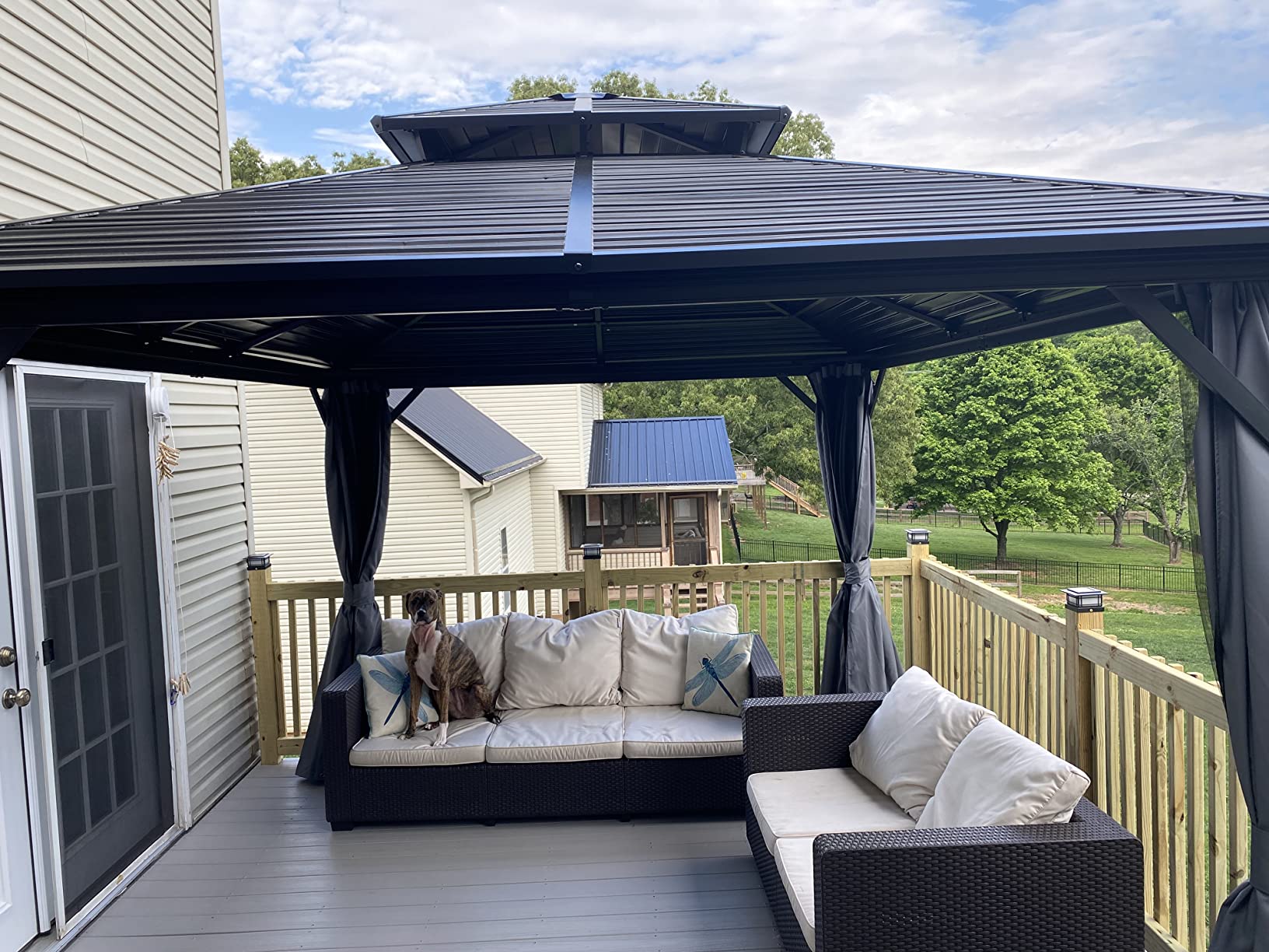 $61/mo - Finance Aoxun 12FT×10FT Hardtop Aluminum Gazebo, Outdoor Metal ...