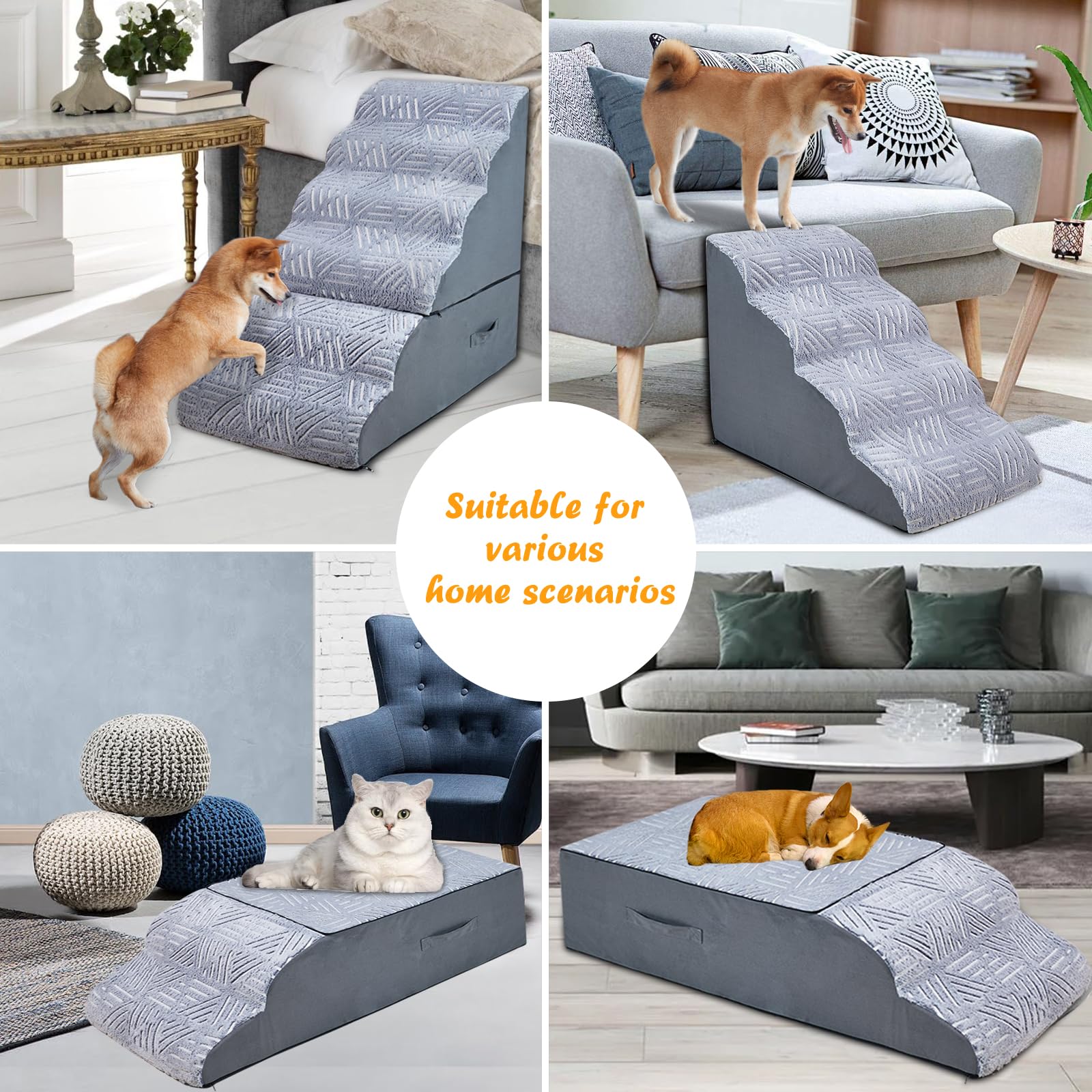 Snapklik.com : INRLKIT Dog Stairs Steps For 30 Inches Tall High Bed ...