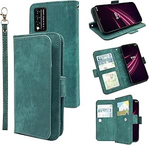 Amazon.com: Furiet Compatible with T-Mobile Revvl V+ 5G Wallet Case Wrist Strap, 9+ Card Slots ...