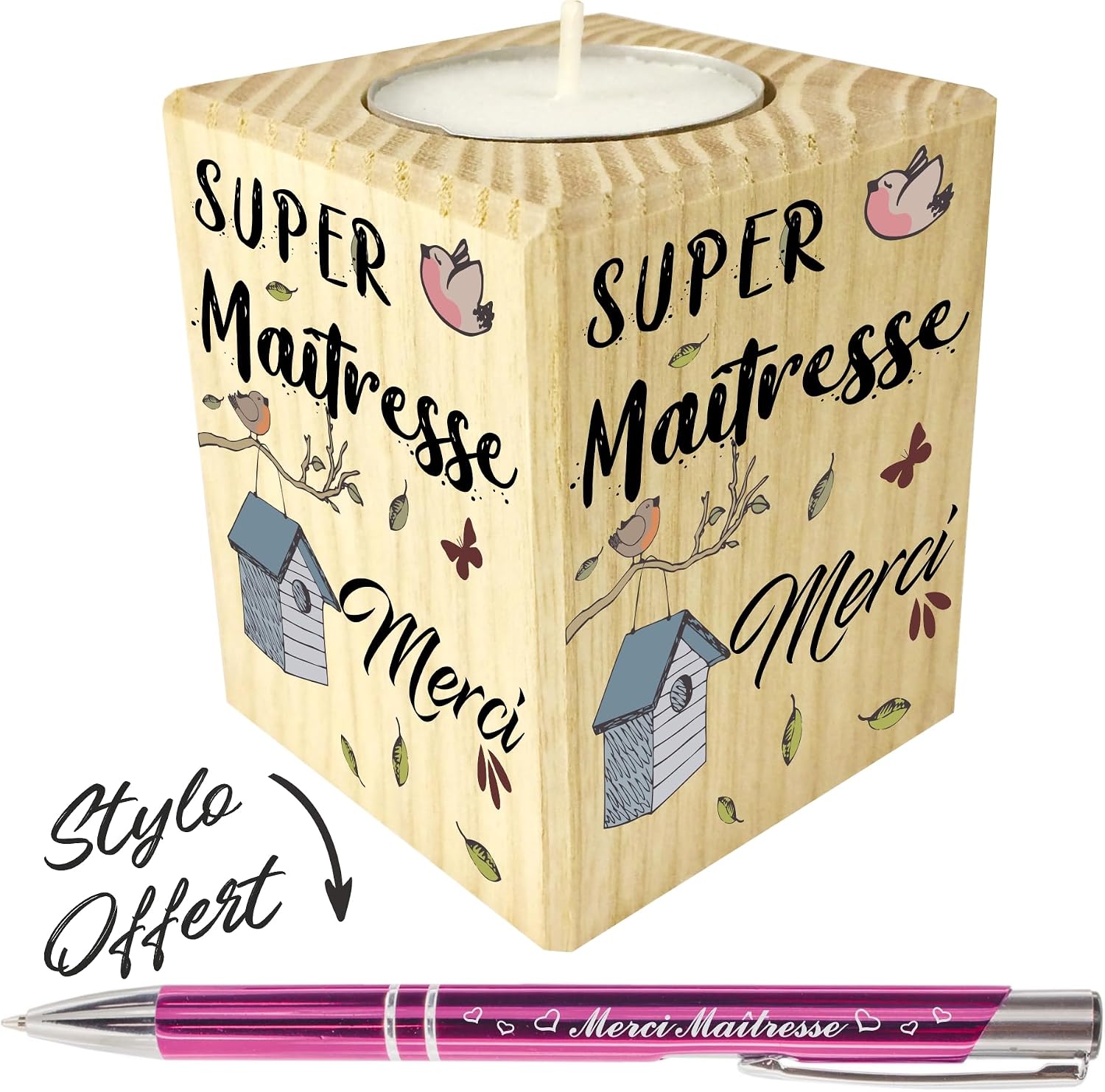 Gravure Events Bougie Super maîtresse + Stylo Offert - Porte Bougie en ...