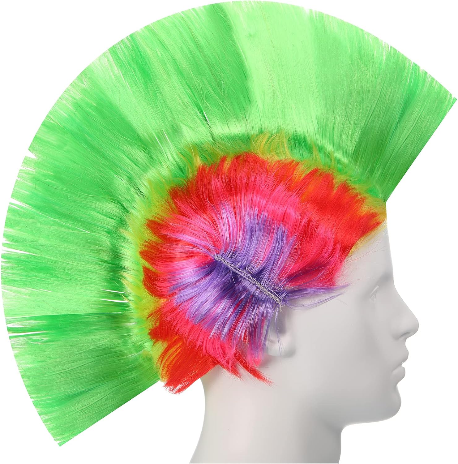 Mohican Wig 80s Street Punk Wig Rainbow Punk Rocker Multi Coloured ...