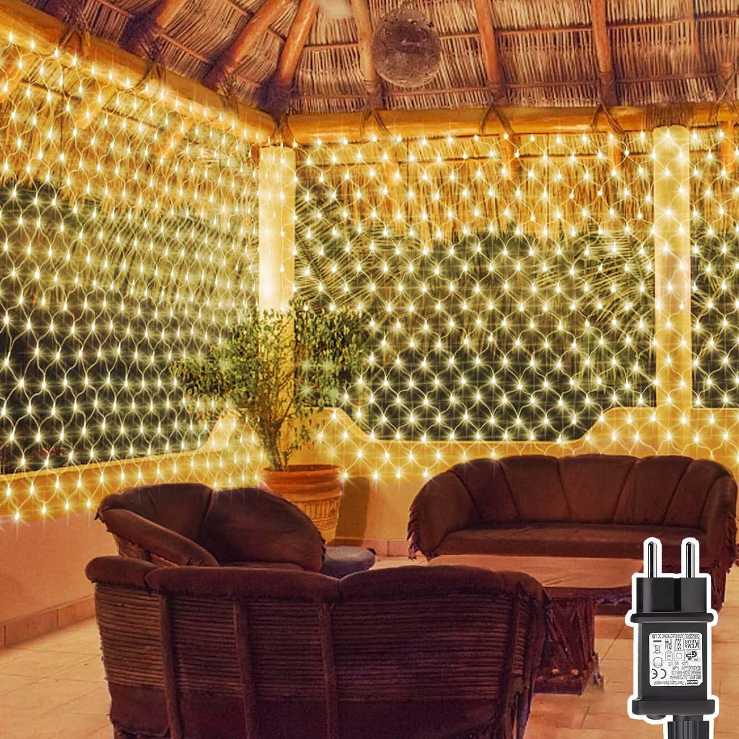 Dekofun Rideau Lumineux Exterieur 204 LED 3m x 2m Filet Lumineux ...