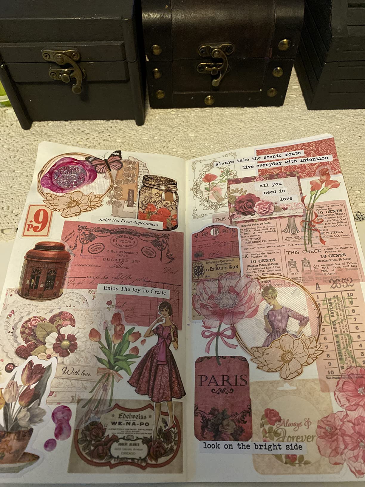 $2/mo - Finance emmoolife 220Pcs Vintage Scrapbook Supplies Pack for ...