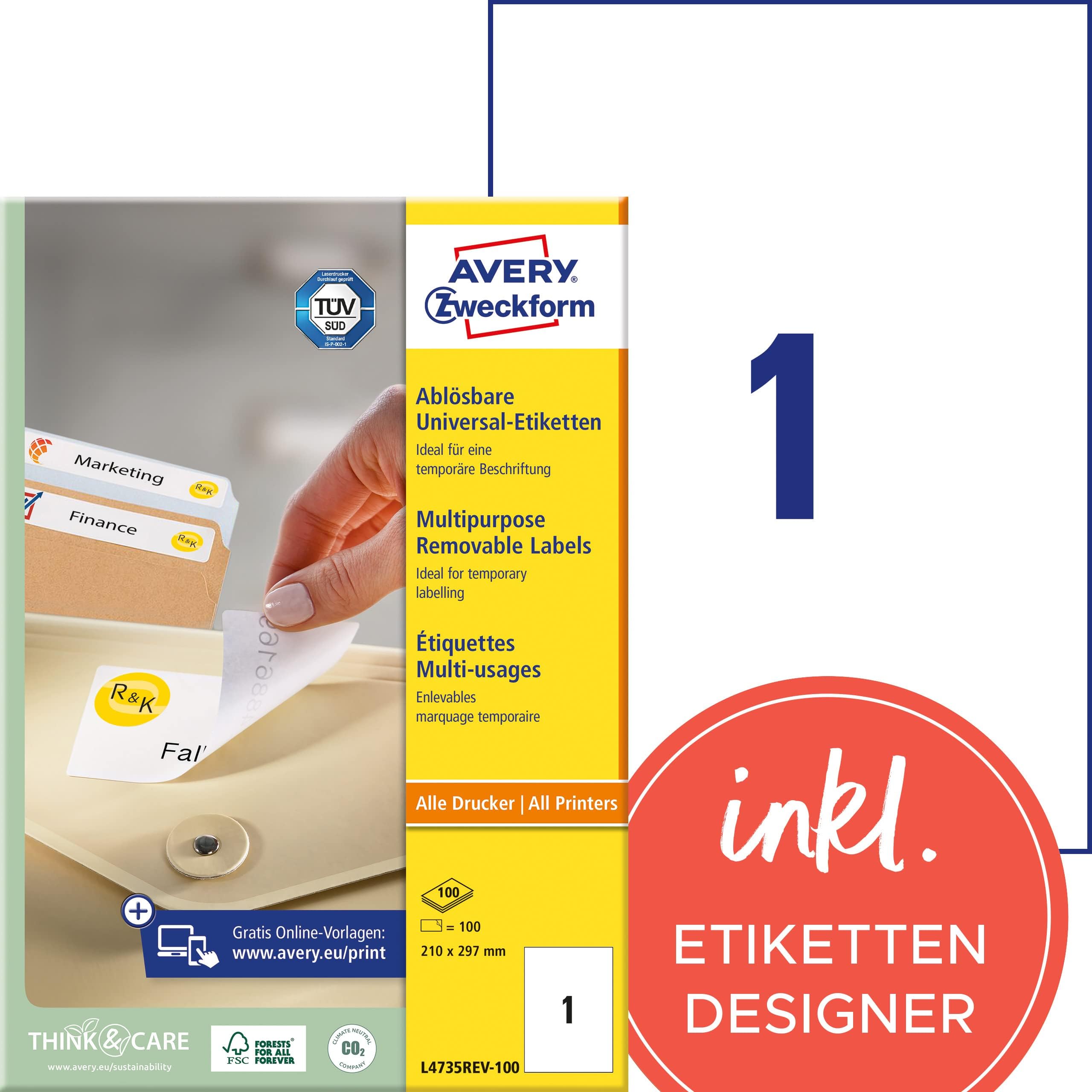 AVERY Zweckform L4731REV-25 Universal-Etiketten (4.725 plus 945 ...