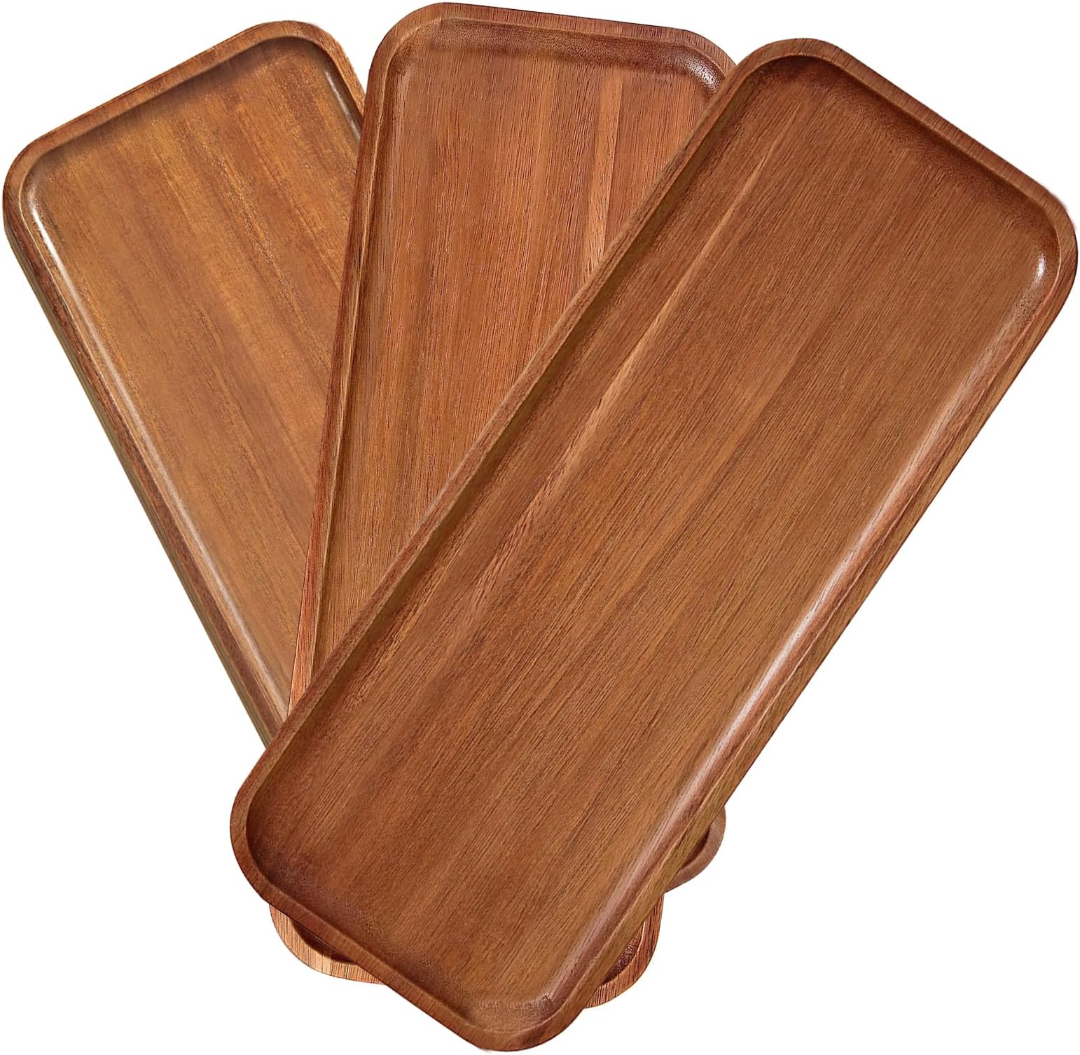 Amazon.com | Solid Acacia Wood Serving Trays (14 x 5.5 inches ...