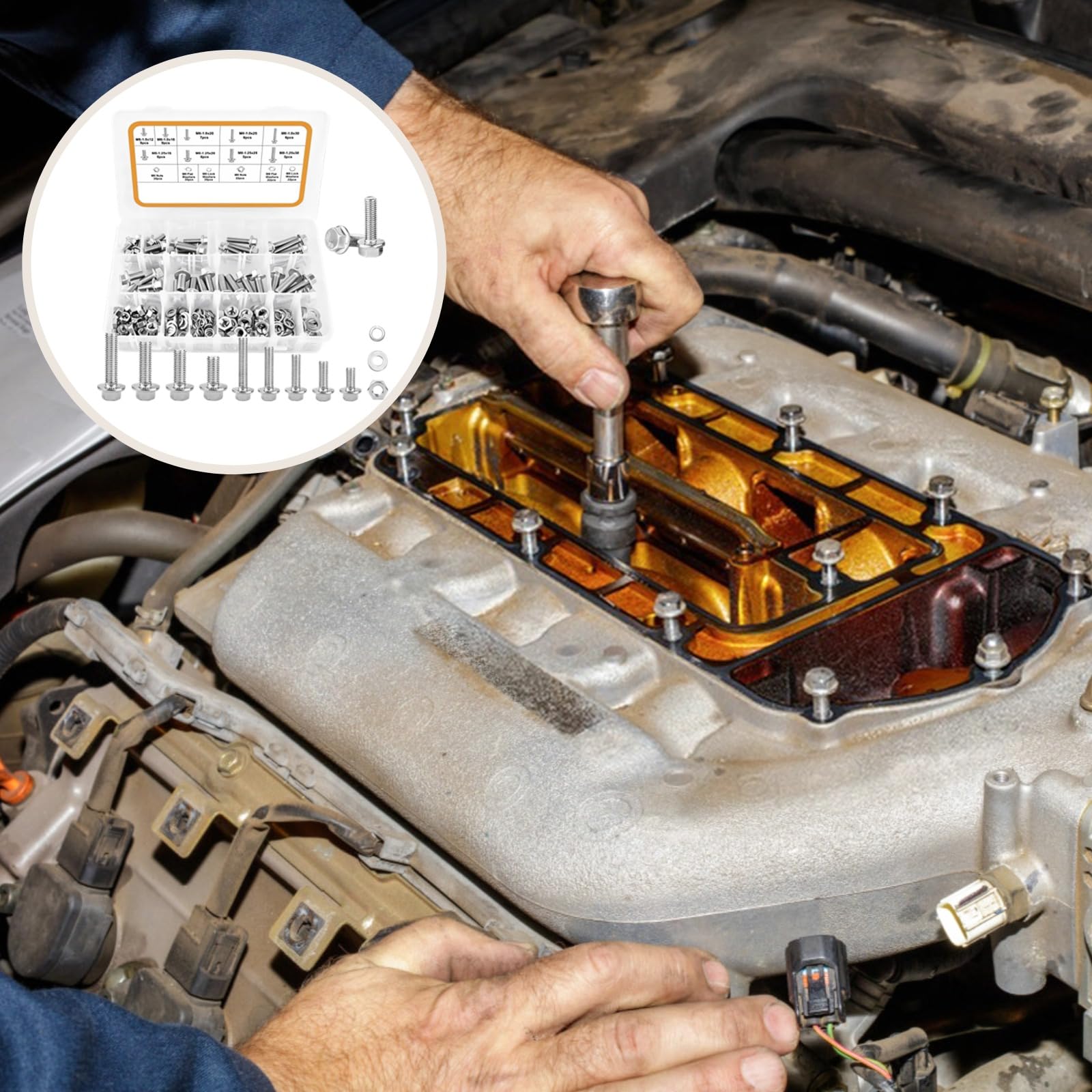 Snapklik.com : 228 PCS Hex Bolts Set, M6 M8 Metric Flange Bolt ...