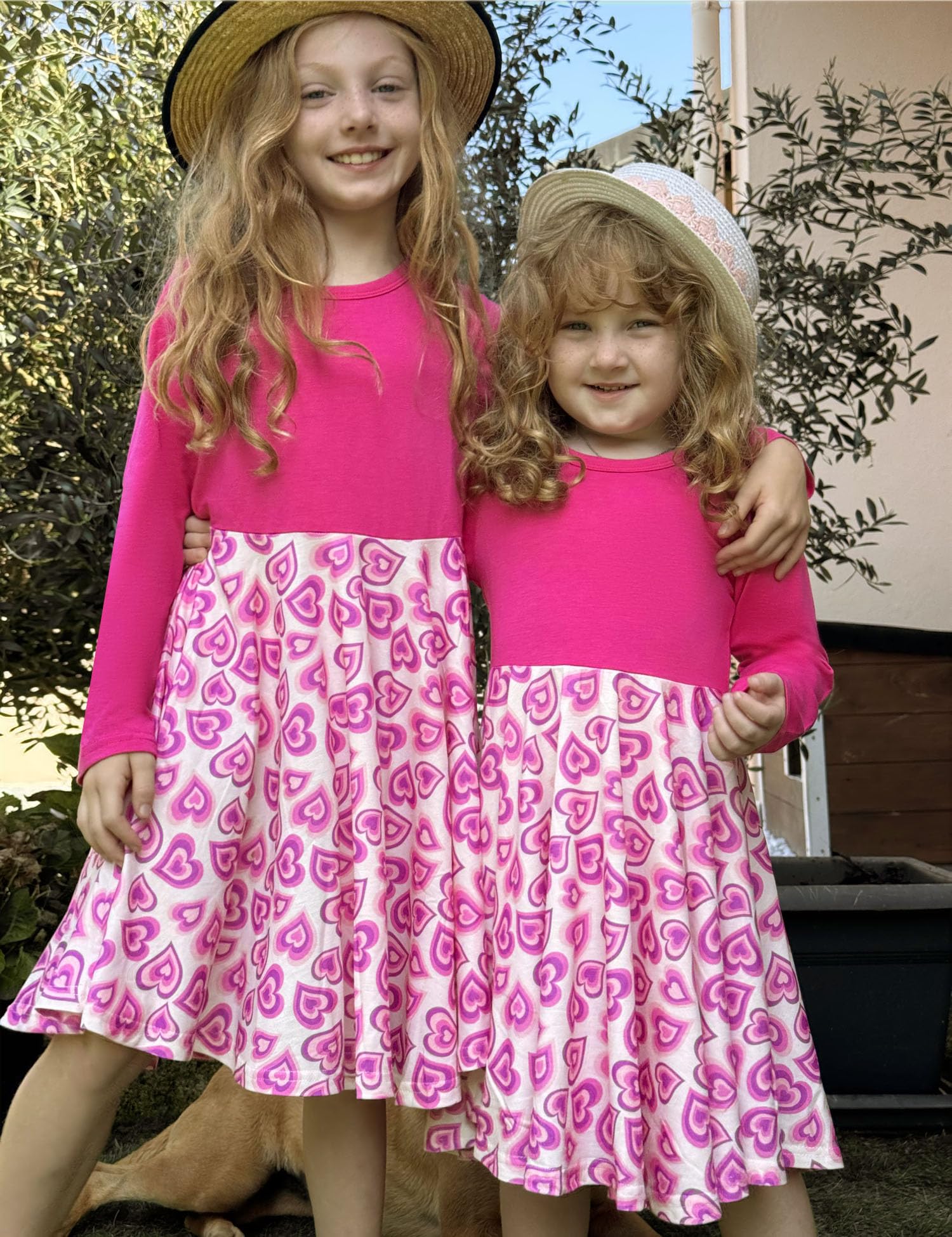 Snapklik.com : Girls Long Sleeve Stretchy Dress A Line Twirly Skater ...