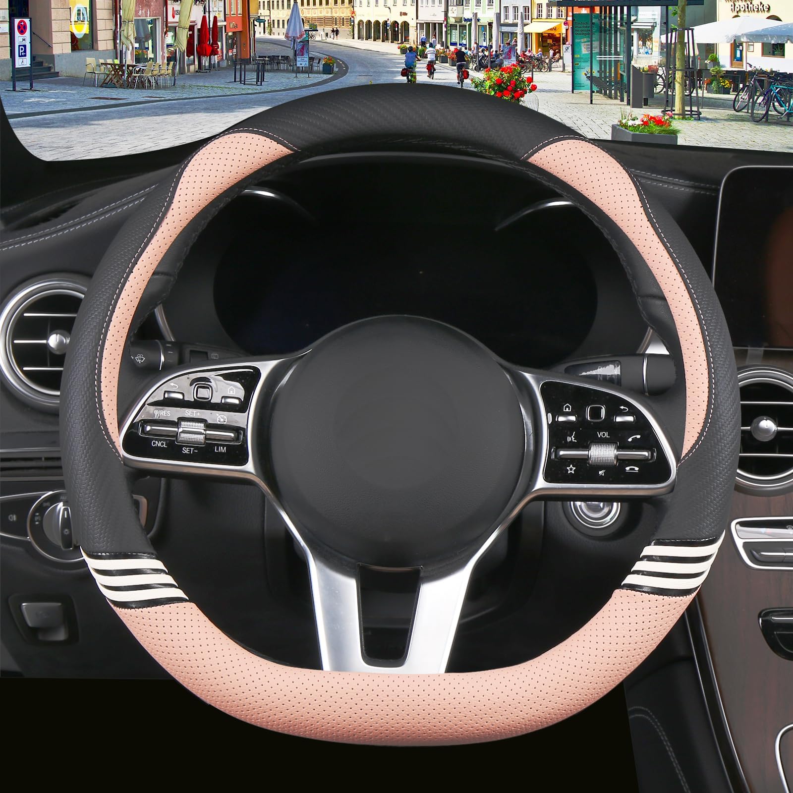 Amazon.com: WJMZ Soft D Shape Steering Wheel Cover, Warm Steering Wheel ...