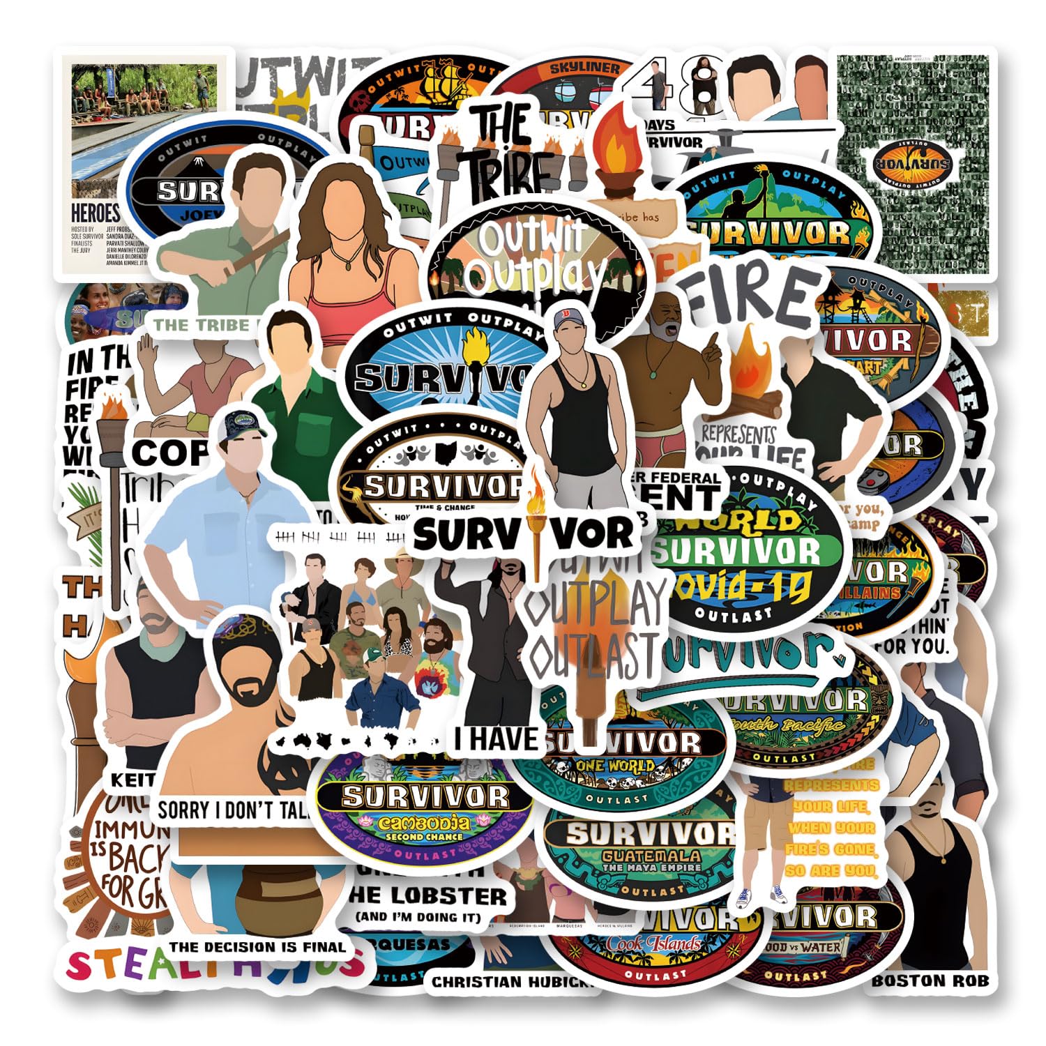 Amazon.com: 66Pcs Survivor Stickers Pack, Aesthetic Vinyl Waterproof ...
