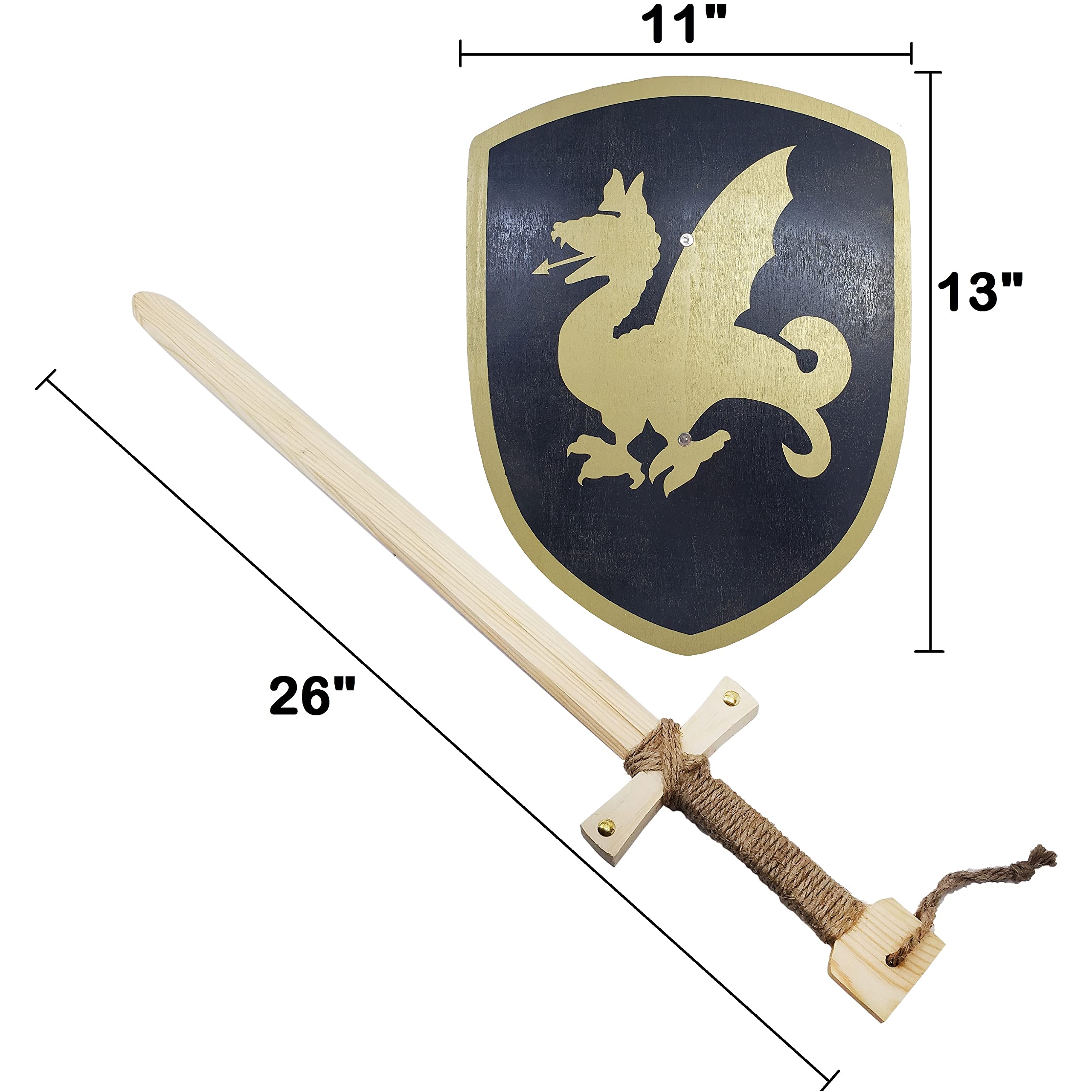 Wooden sword and shield Set- Knight Costume - Wooden sword - Waldorf ...