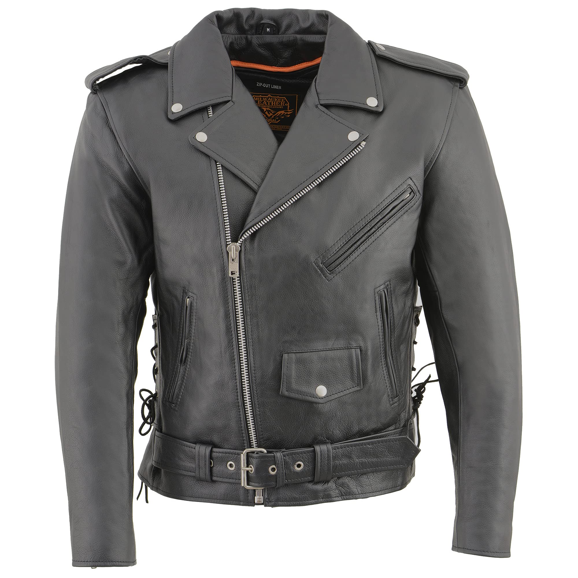 Size 4XL Milwaukee Leather SH1011 Men's Classic Side Lace Police Style ...