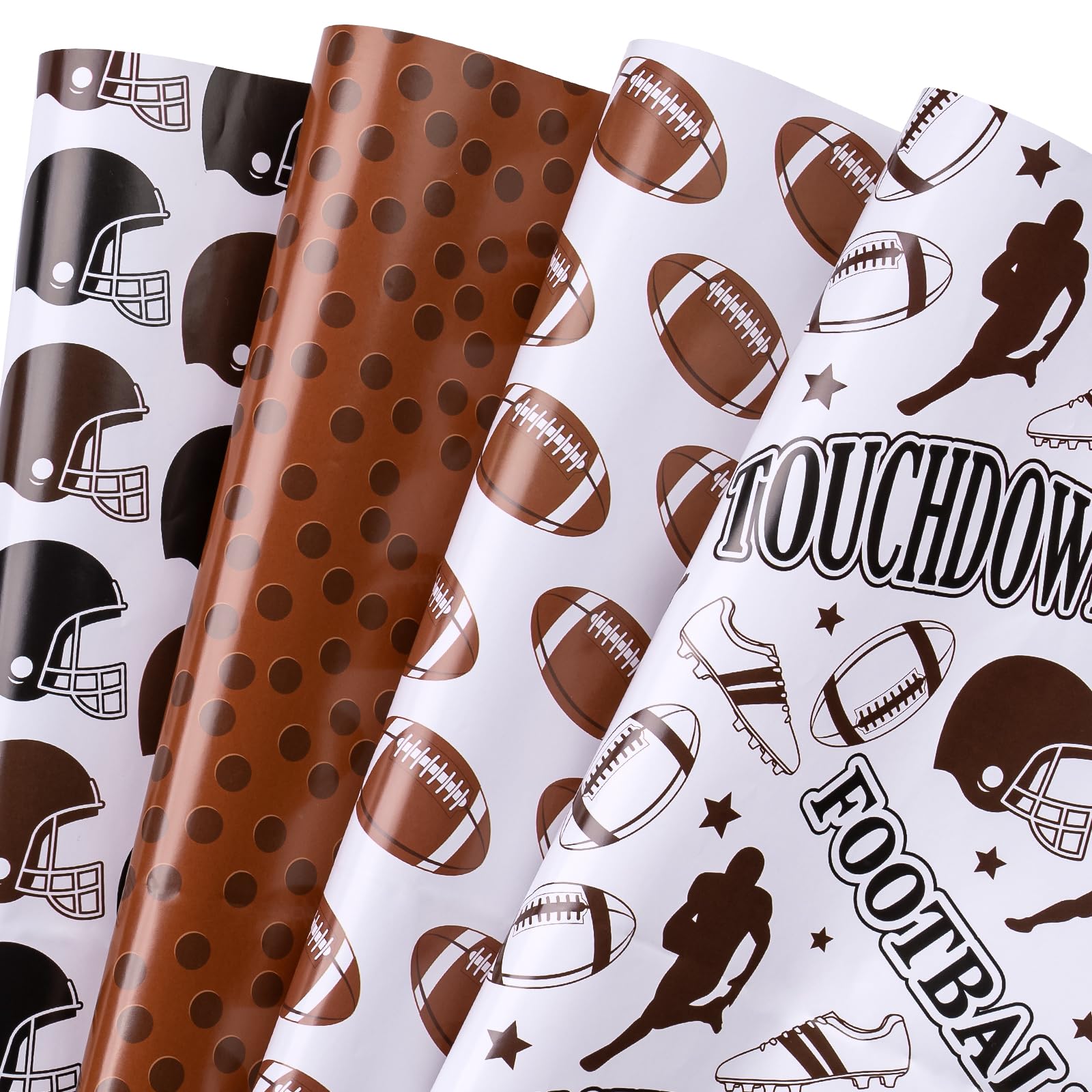 Amazon.com: WRAPAHOLIC Football Wrapping Paper Sheet - 12 Sheets Rugby ...