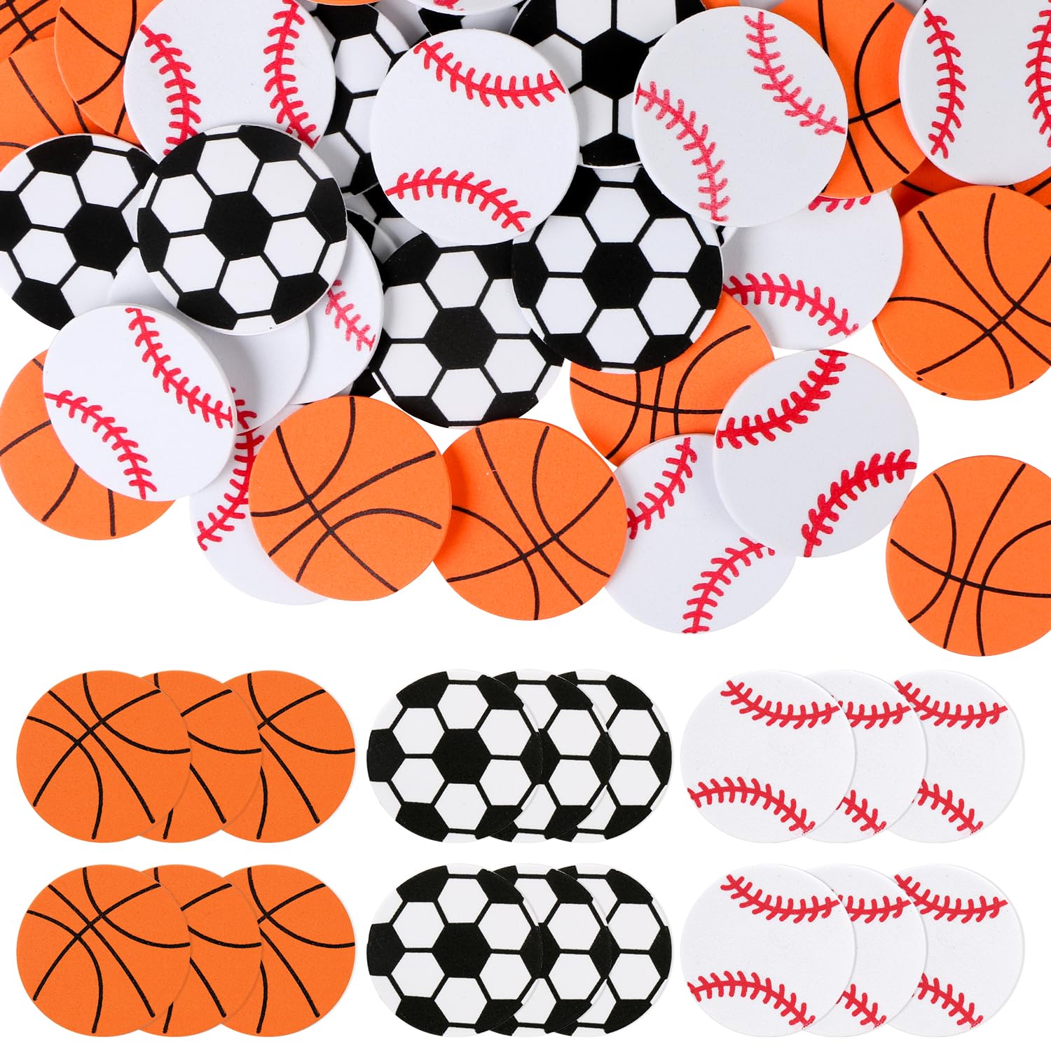Amazon.com: UHOMENY 90PCS Foam Sports Balls Stickers, 3 Styles Self ...