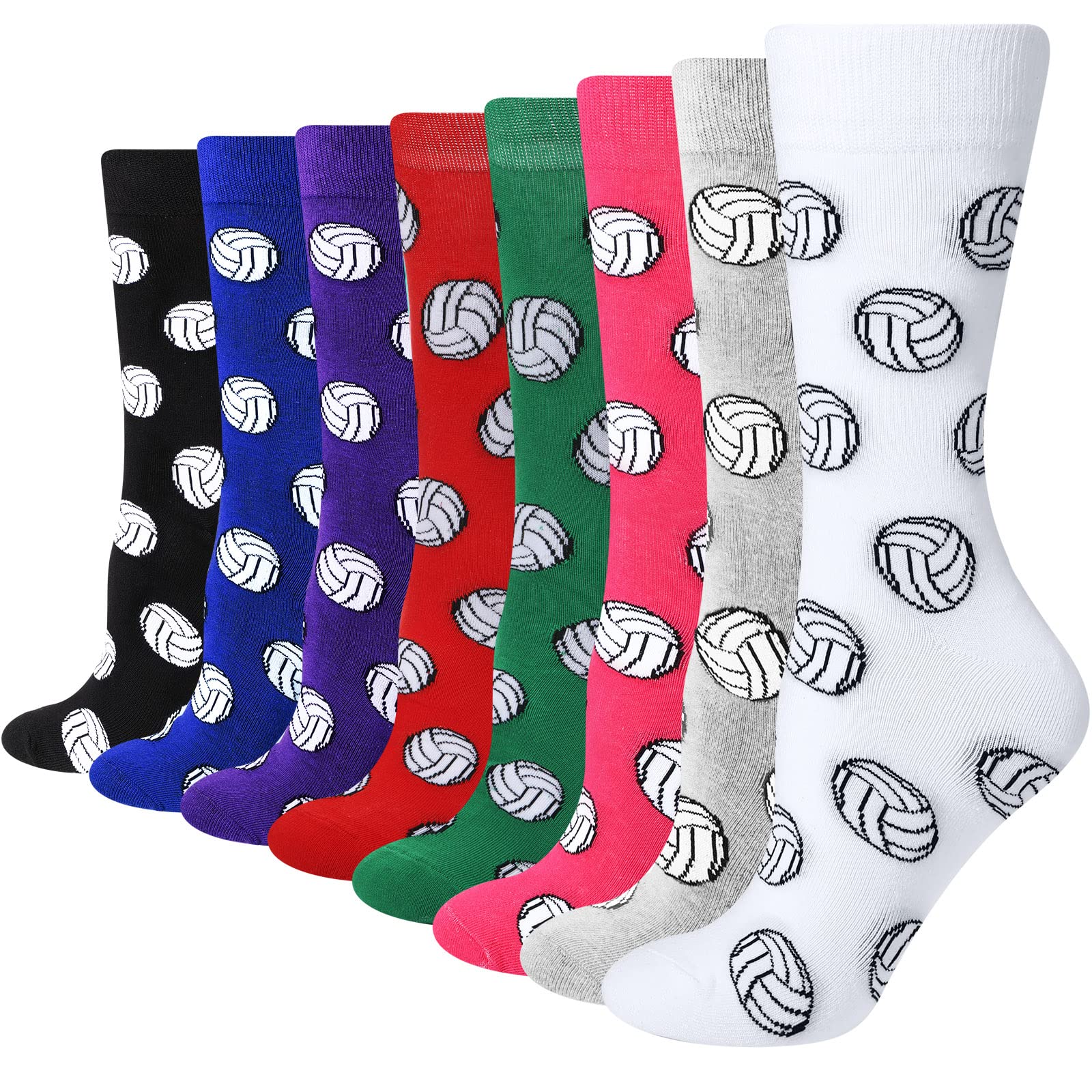 Amazon.com: JaGely 8 Pairs Women's Novelty Volleyball Socks Youth Funny ...
