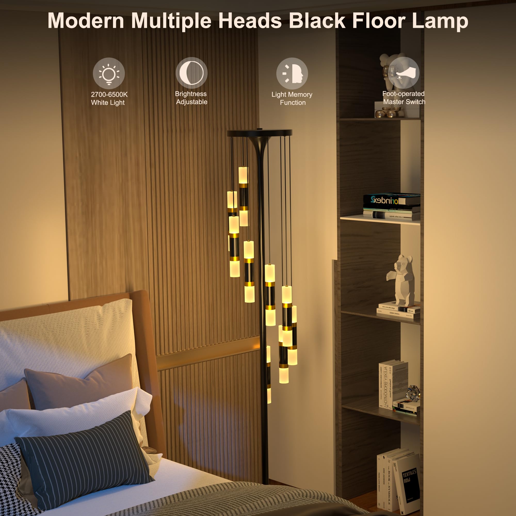 Lamp With Multiple Heads Ramira Floor Lamp 2 Heads Dia 30cm X H 165cm