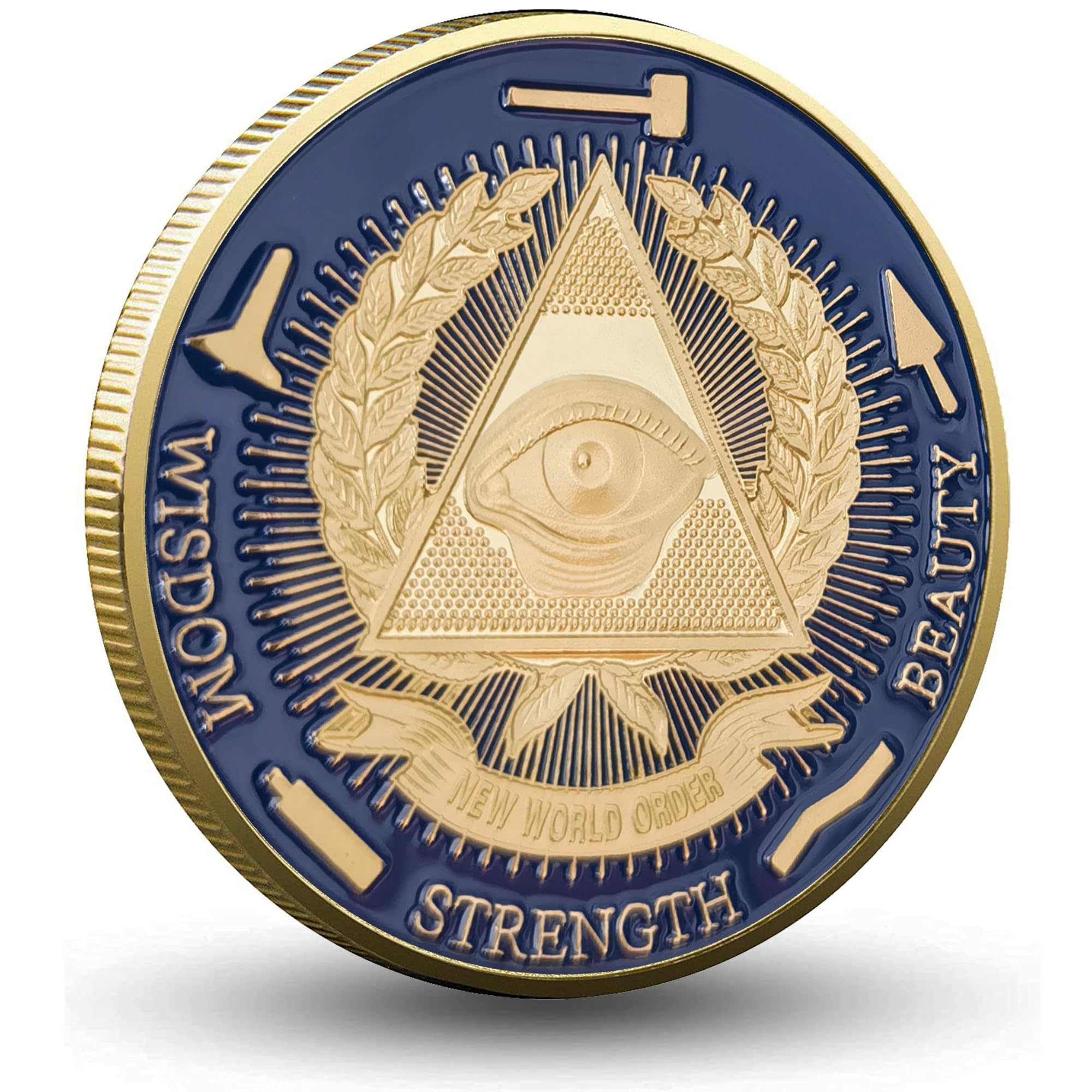 Amazon.com: Masonic Coins Gold Plated Freemason Challenge Coin with ...
