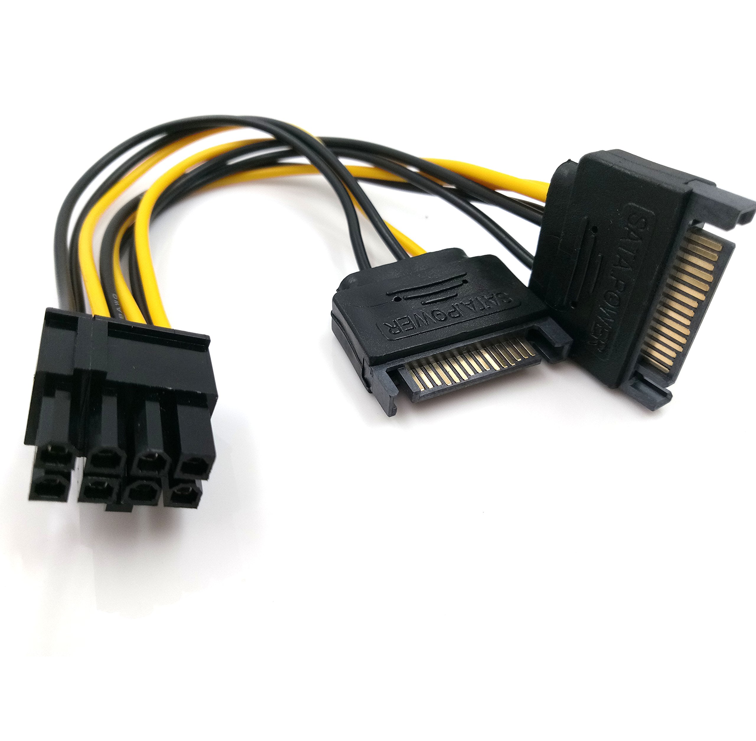 Amazon.co.jp: 15 Pin SATA Male to Dual 8 Pin (6+ 2 Pin) PCI-Express ...