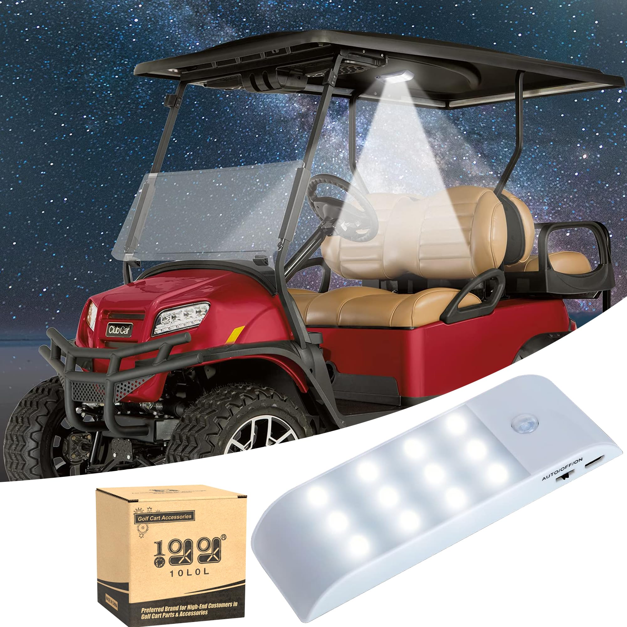Amazon.com: 10L0L Universal Golf Cart Roof Light, LED USB Rechargeable ...