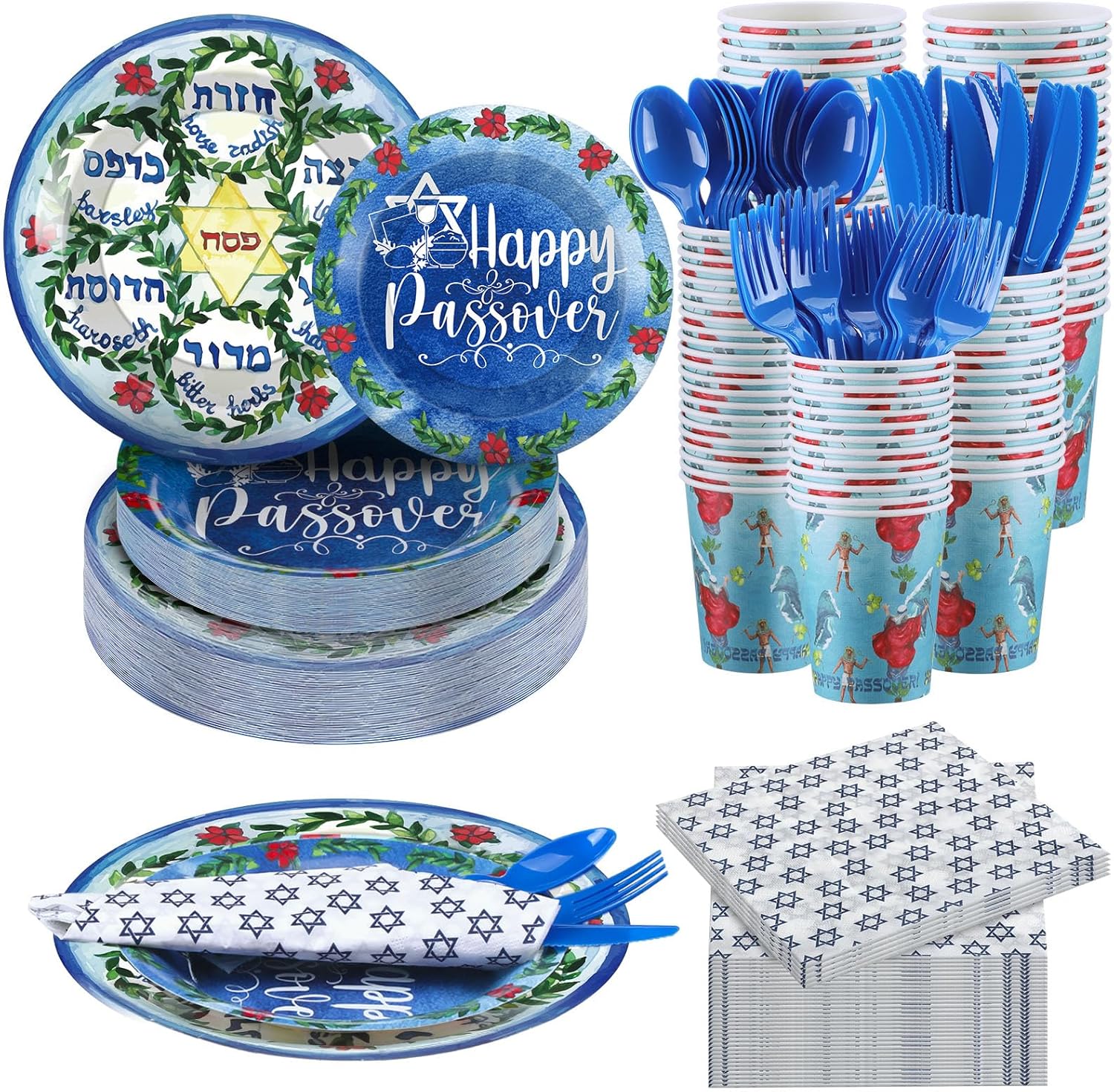 Amazon.com: FillTouch 168 Pcs Passover Party Goods Supplies for 24 ...